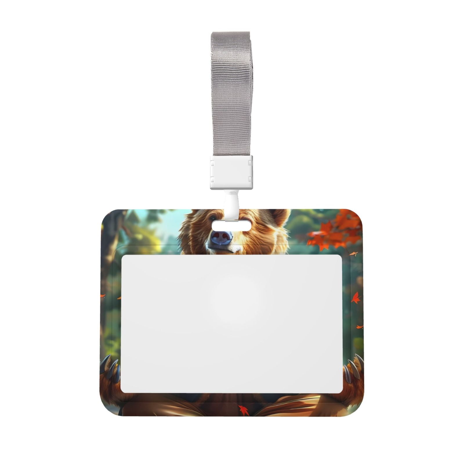Kdxio Maple Meditating Bear Card Badge Holder Work Badge Sleeve for ...