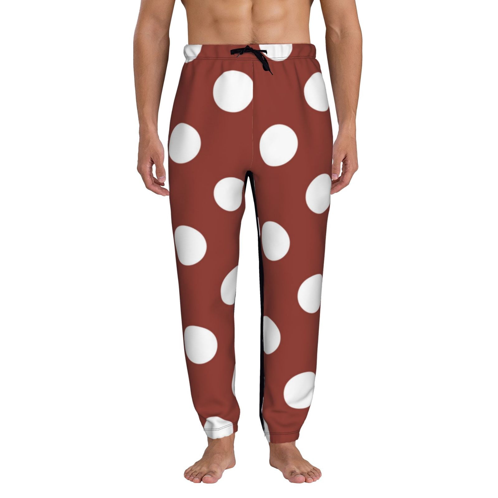 Kdxio Maroon And White Polka Dot Pattern Joggers,Sweatpants for Men ...