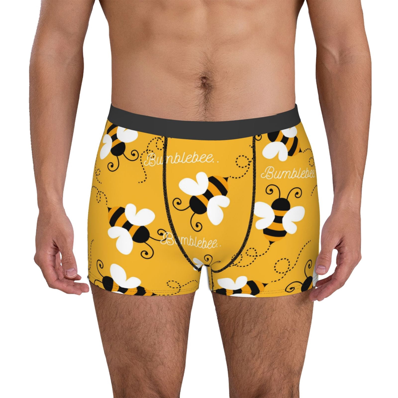 Kdxio Men's Boxer Briefs with Cute Bee Butterfly Yelllow Print ...