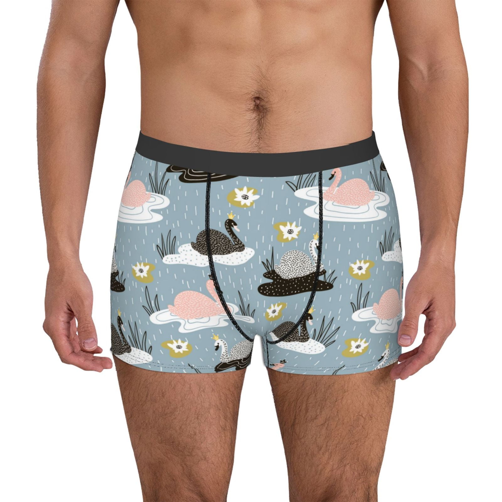 Kdxio Men's Boxer Briefs with Swan Princess On Lake Print - Comfortable ...