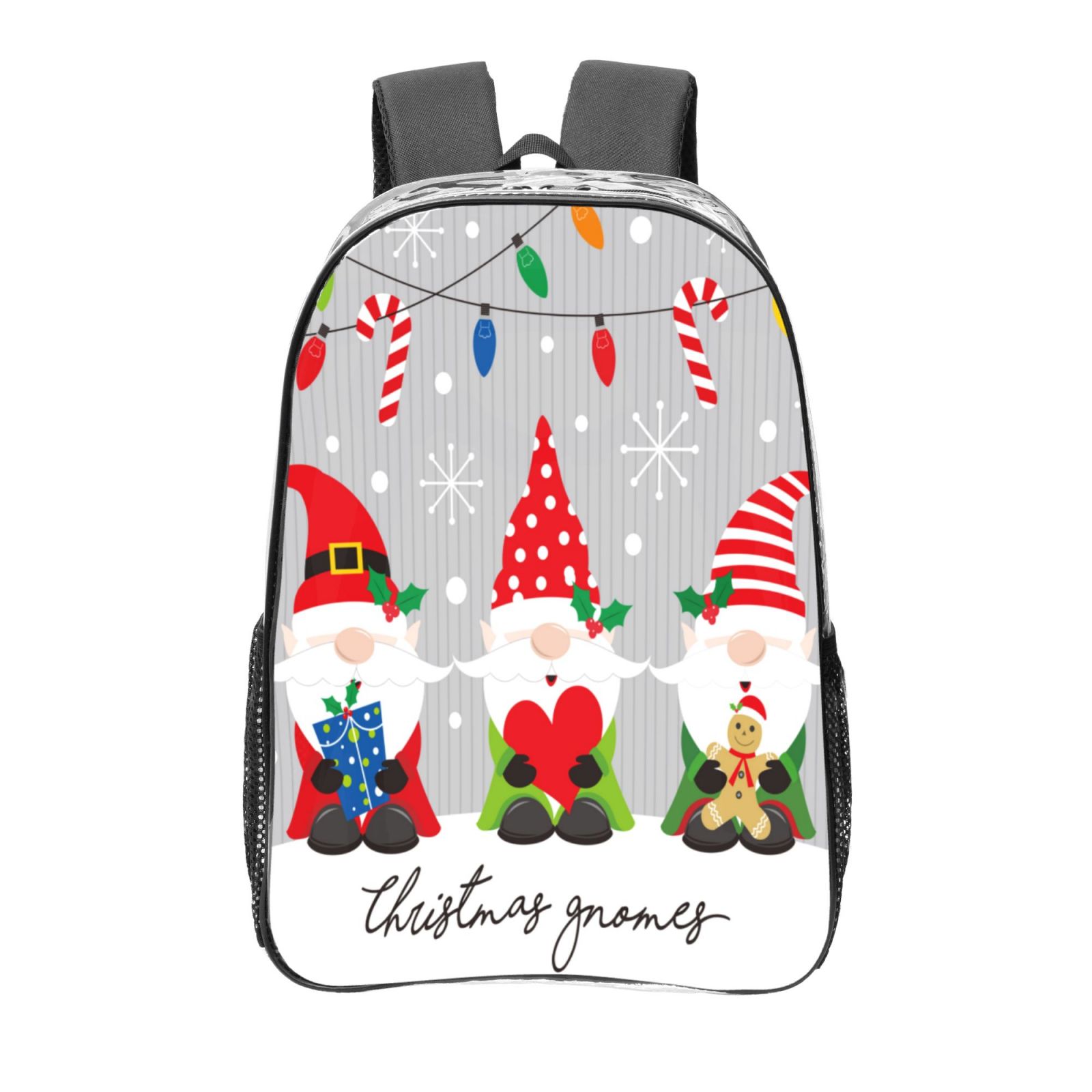 Kdxio Merry Christmas Gnome1 Clear Backpack, Transparent Bookbag for ...
