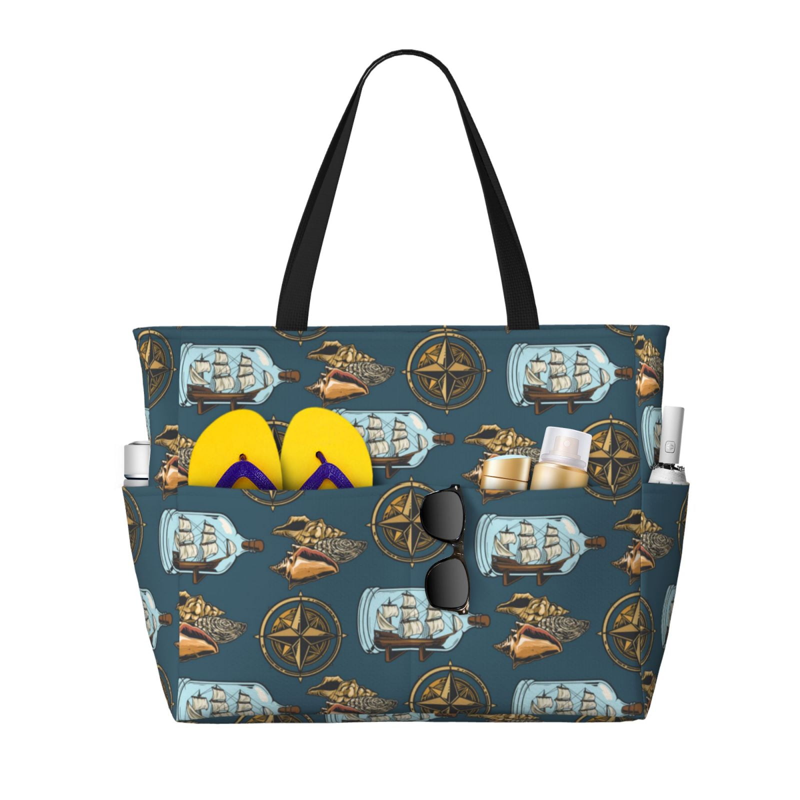Kdxio Miniature Ship In Bottle for Beach Bag for Women Large Beach Tote ...
