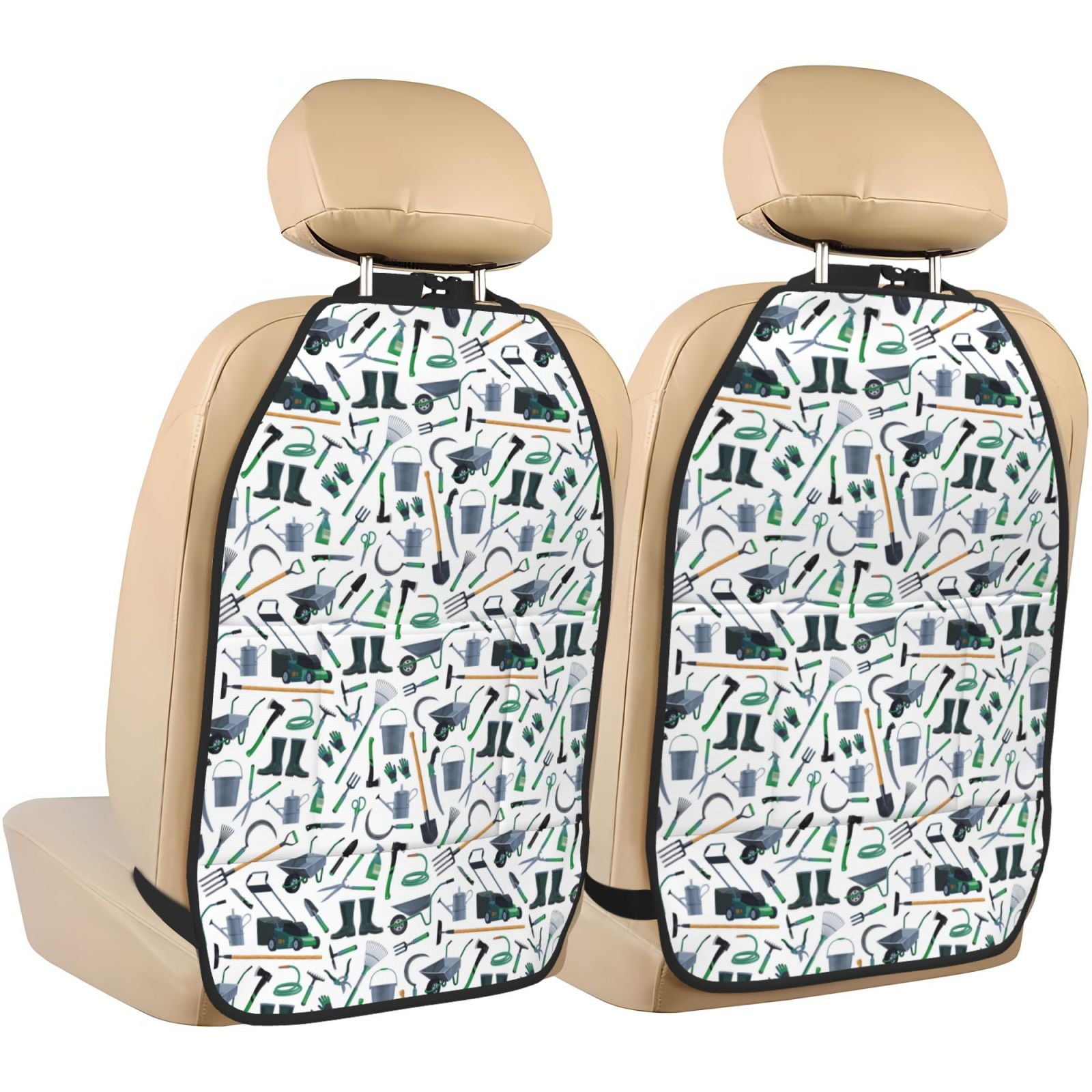 Kdxio Modern Industry Print 2 Pack Car Kick Mat Seat Cover Back ...