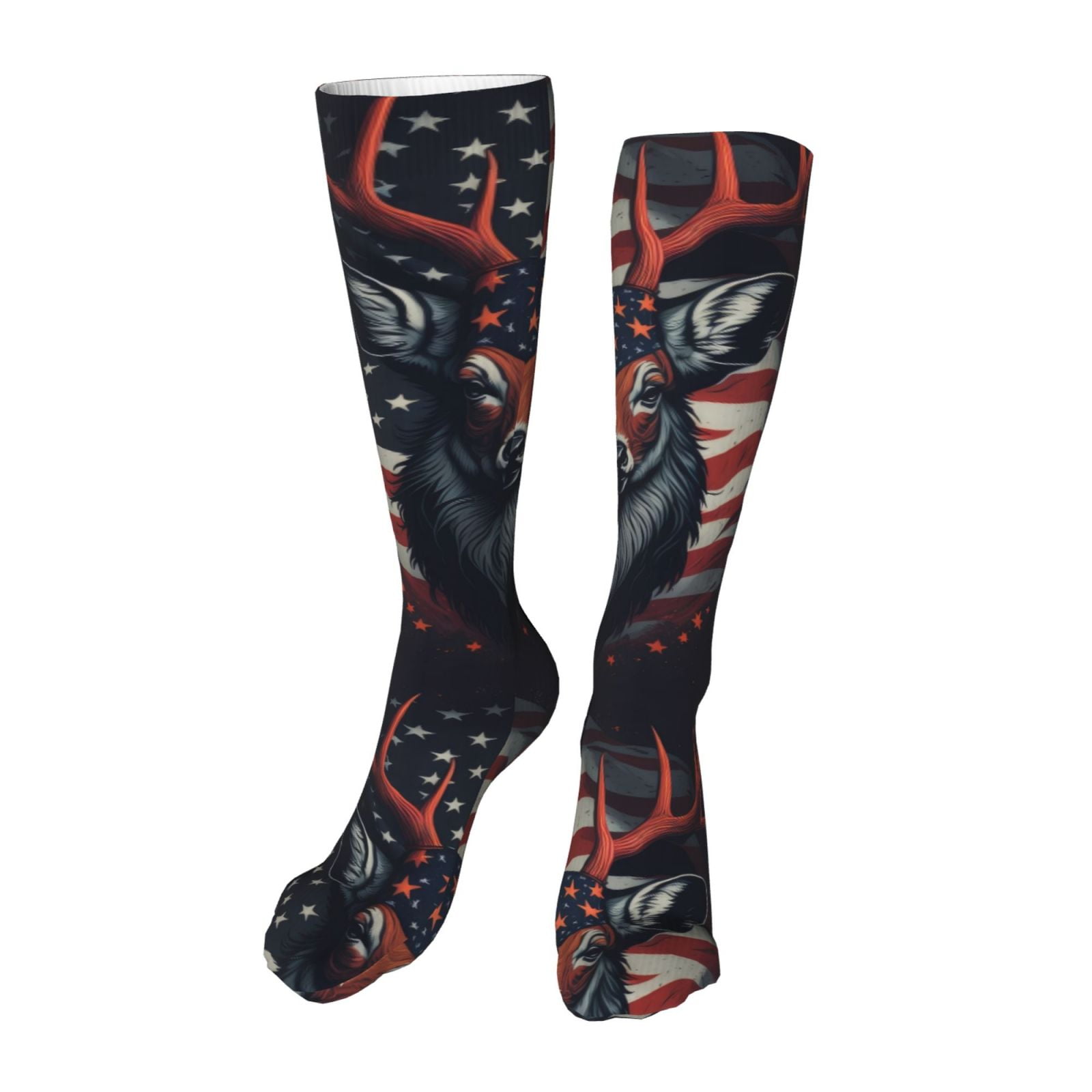 Kdxio Modern USA Deer Head Funny Silky Novelty Funky Long Knee High ...