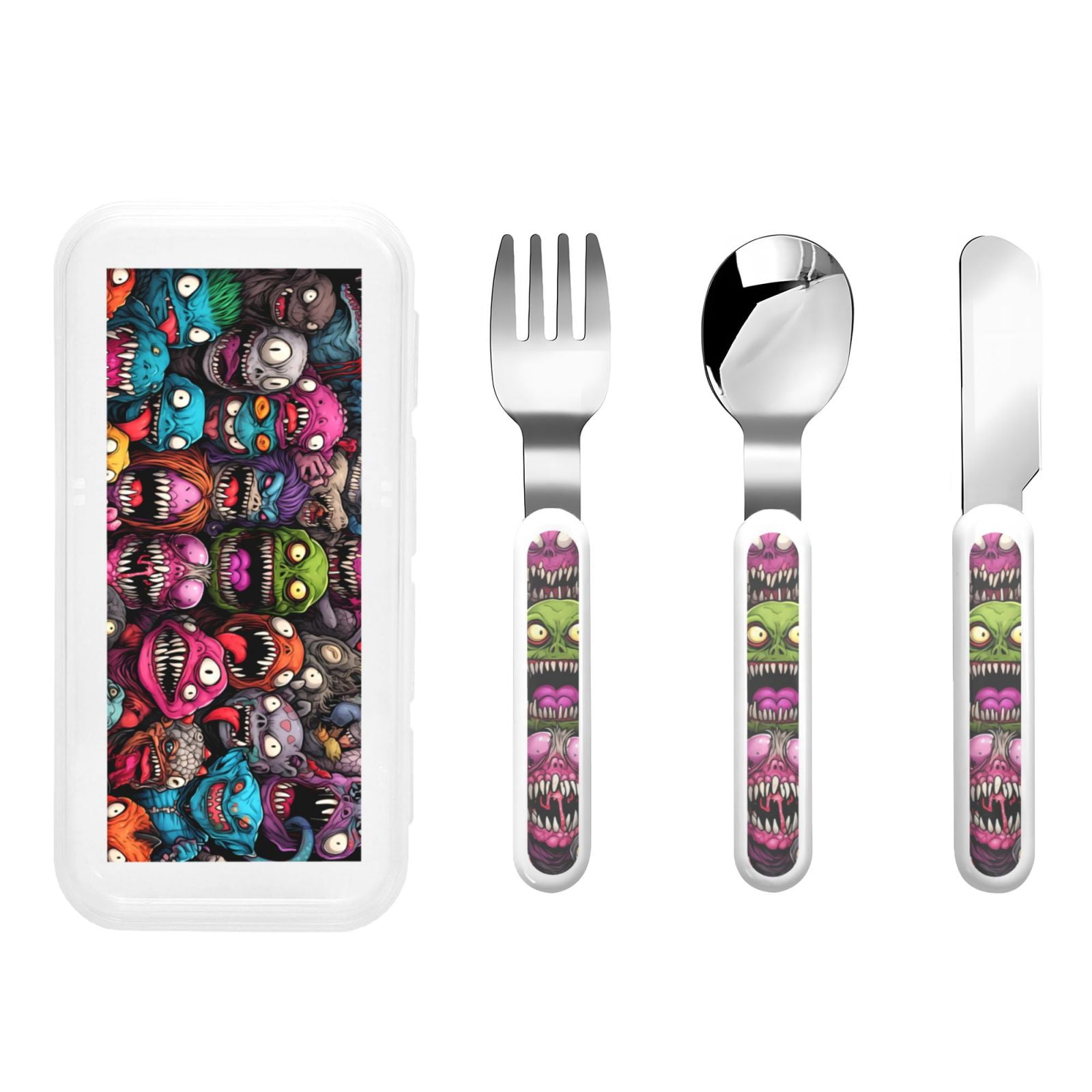 Kdxio Monstrous Cartoon Characters Toddler Utensils Set - Kids ...