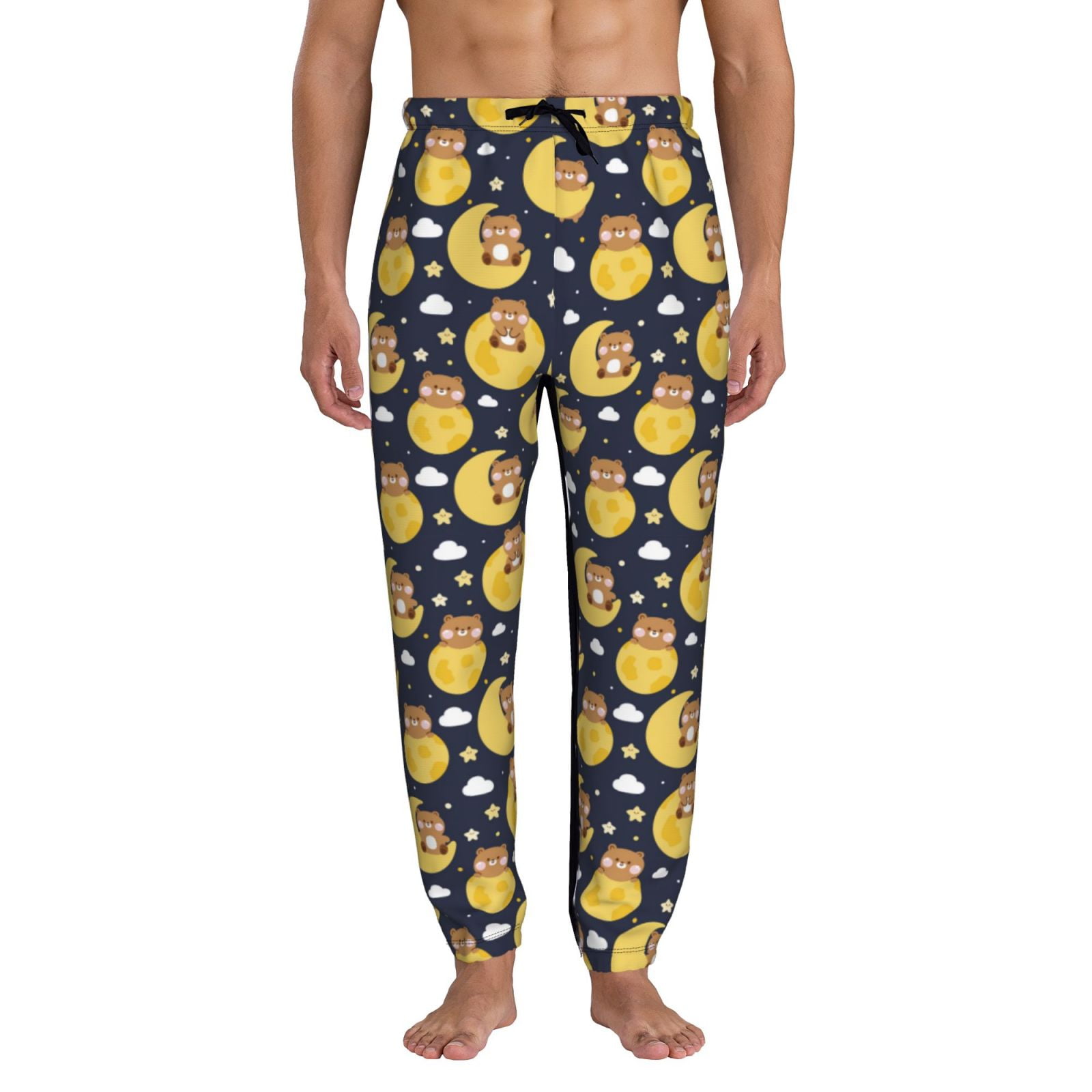 Kdxio Moon Bear Pattern Joggers,Sweatpants for Men with Pockets-Large ...