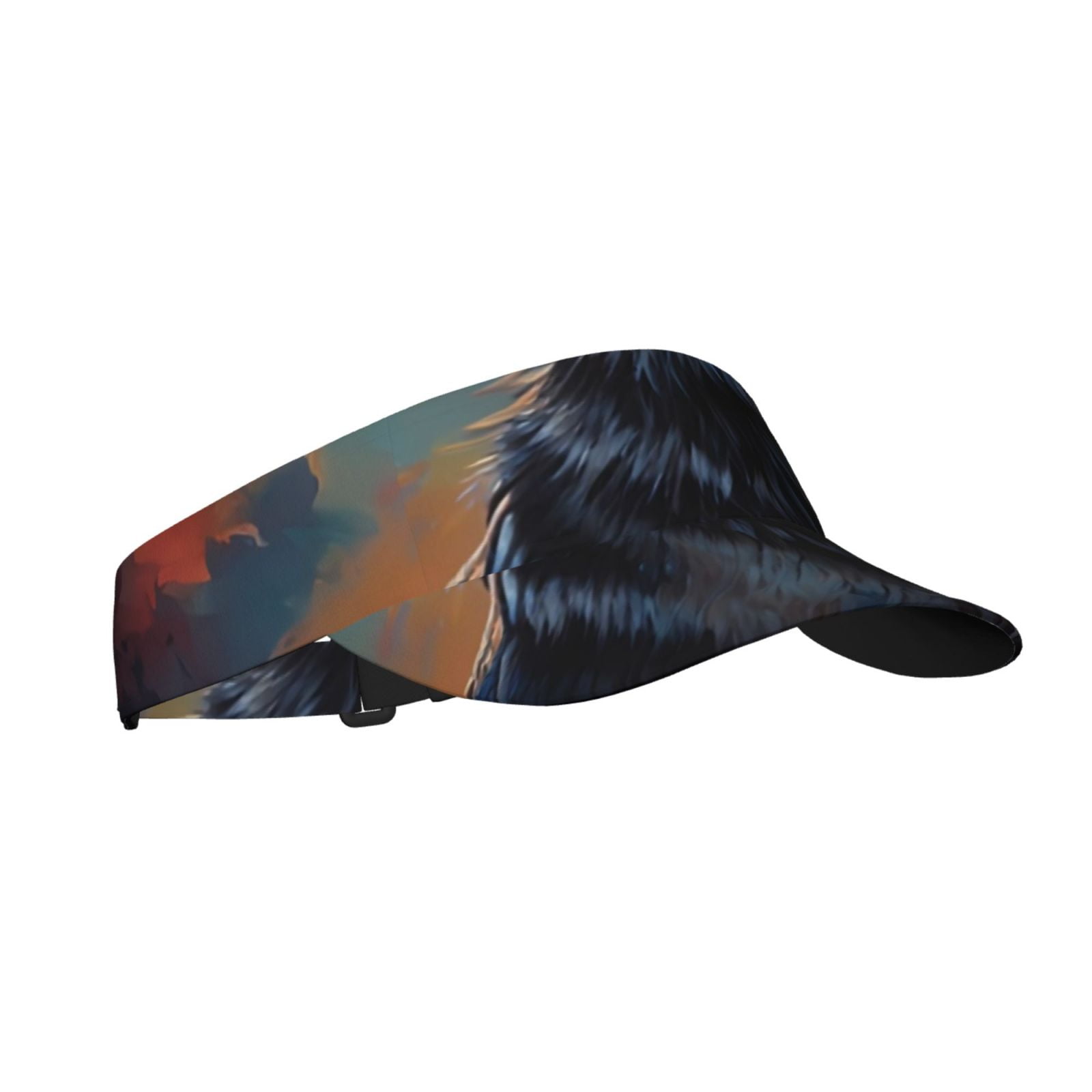 Kdxio Moonlit Night Sky Wolf Print Sun Visor Hat Golf Visor Adjustable ...