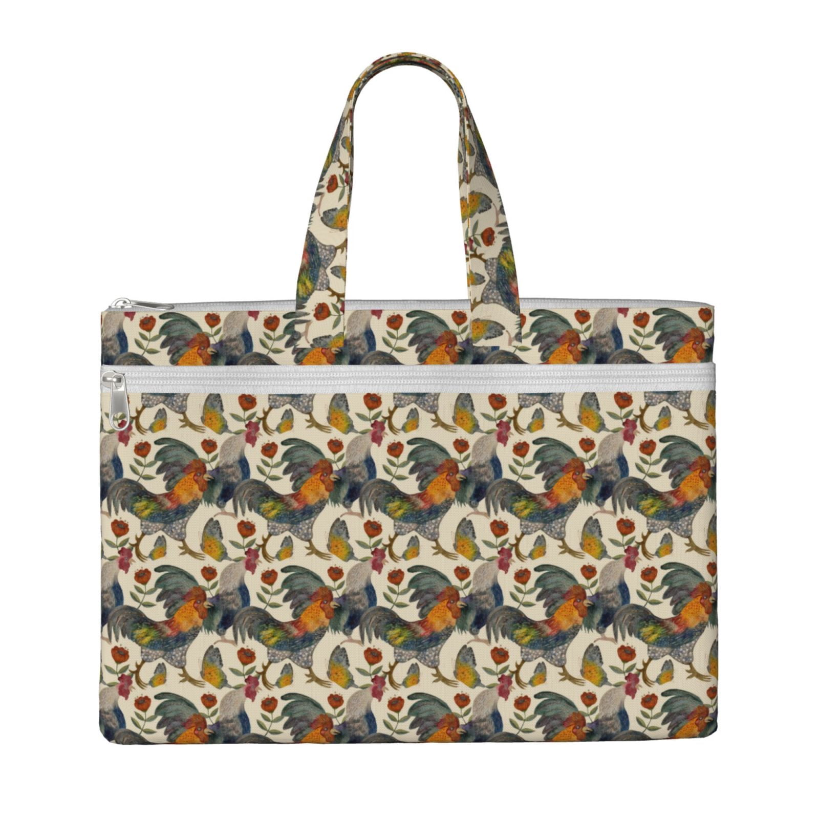 Kdxio Multi-Colored Roosters File Tote Document Bag Business Briefcase ...