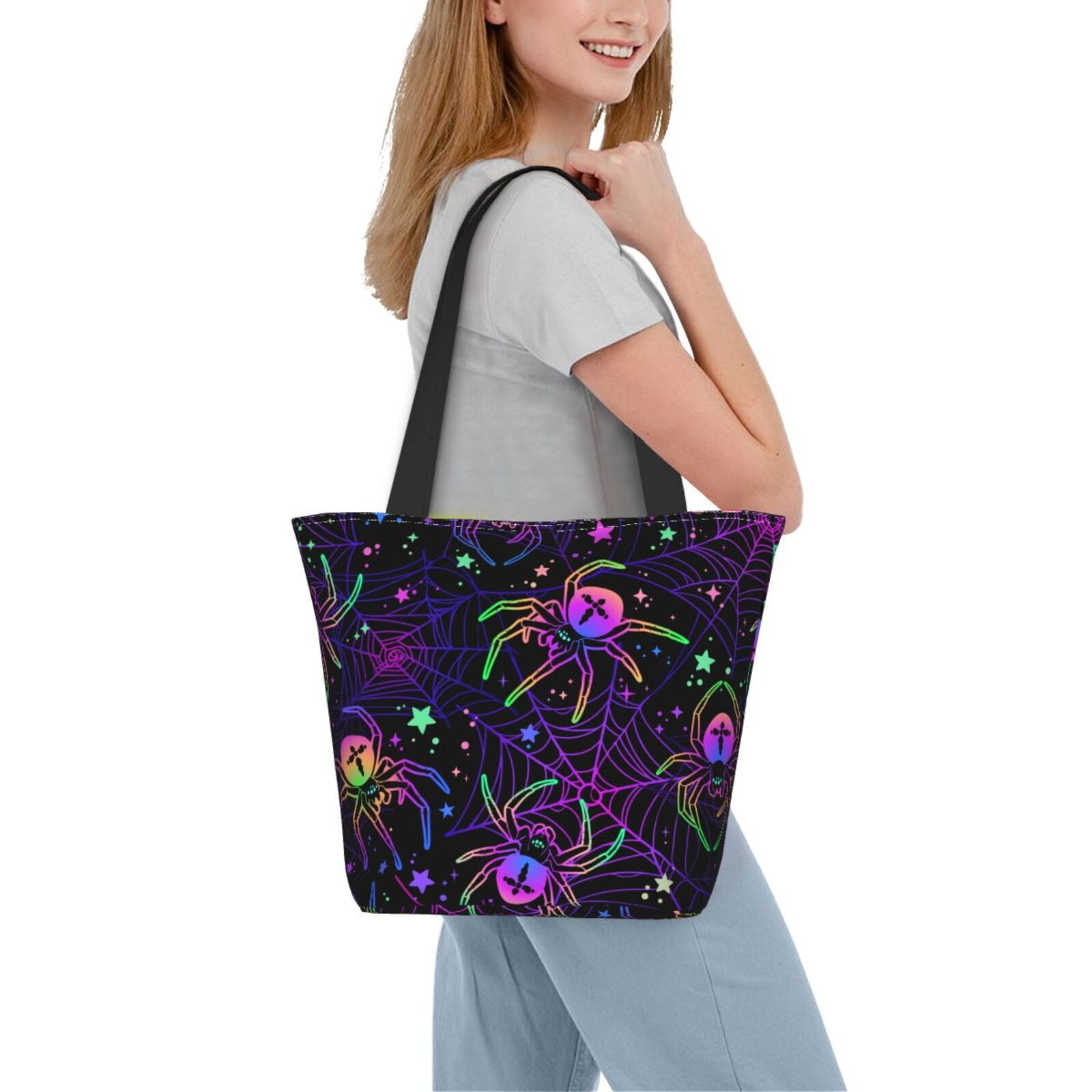 Kdxio Multi-colored Spiders Women Reusable Grocery Bags Foldable ...