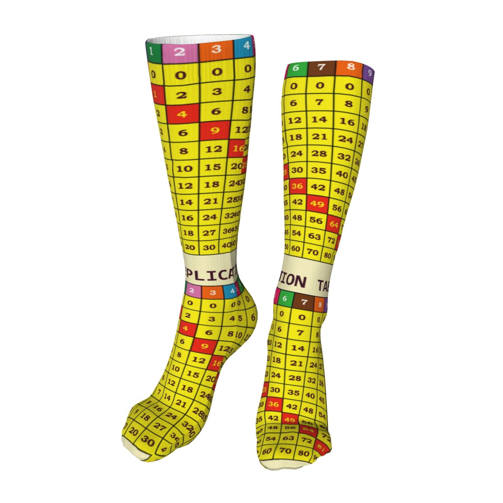 Kdxio Multiplication Table2 Funny Silky Novelty Funky Long Knee High ...