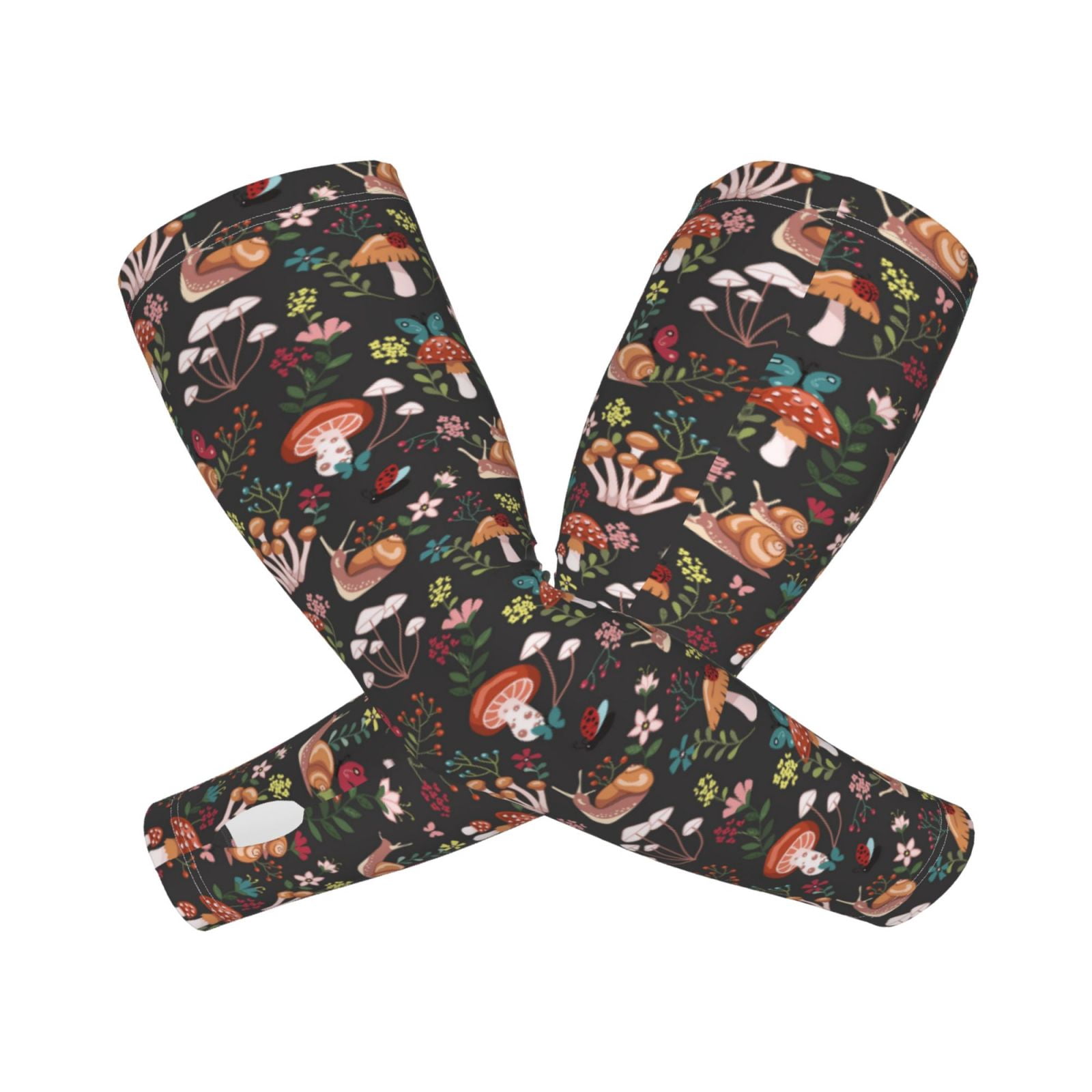 Kdxio Mushroom Snail Print UV Sun Protection Arm Sleeves - Tattoo Cover ...