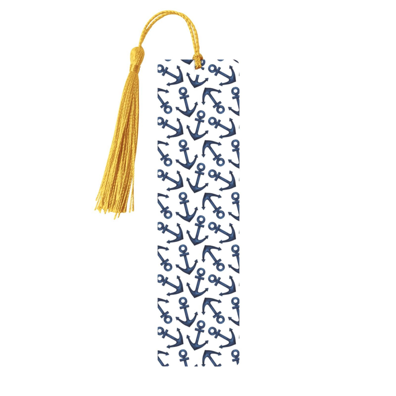 Kdxio Navy Blue Anchors Print Metal Tassel Bookmarks,Perfect Gift for ...