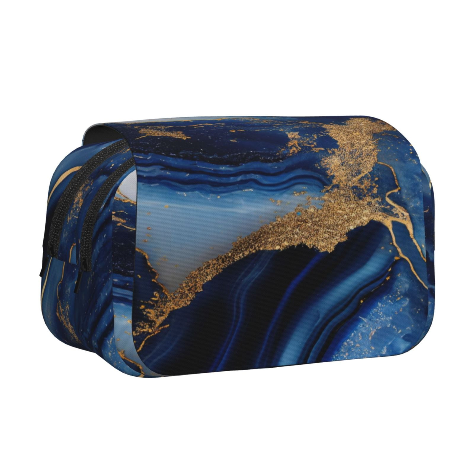 Kdxio Navy Blue Marble for Double Compartment Pen Case Oxford Organizer ...