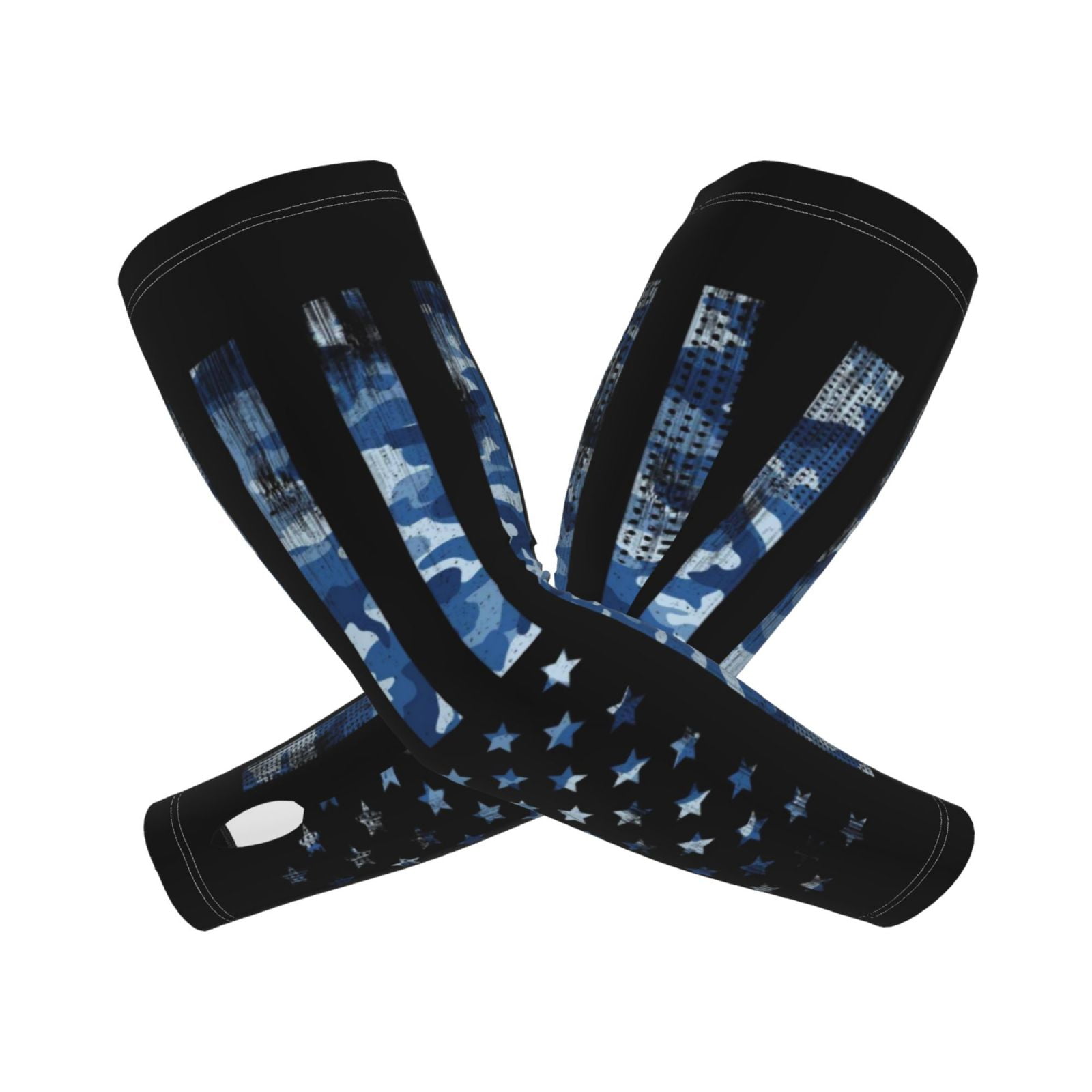 Kdxio Navy Camouflage American Flag Print UV Sun Protection Arm Sleeves ...