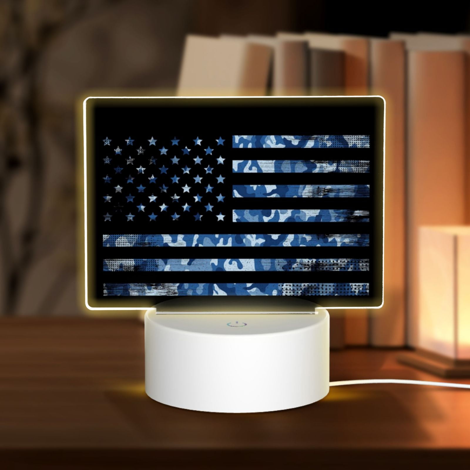 Kdxio Navy Camouflage American Flag Rectangular Acrylic Night Light ...