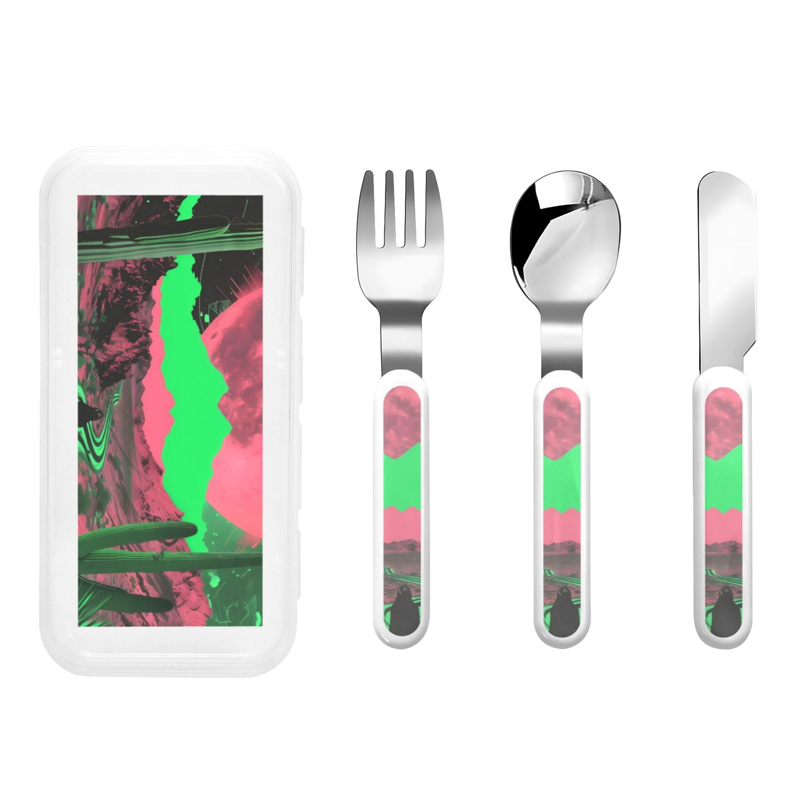 Kdxio Neon Desert Moon Toddler Utensils Set - Kids Silverware Set, Set ...