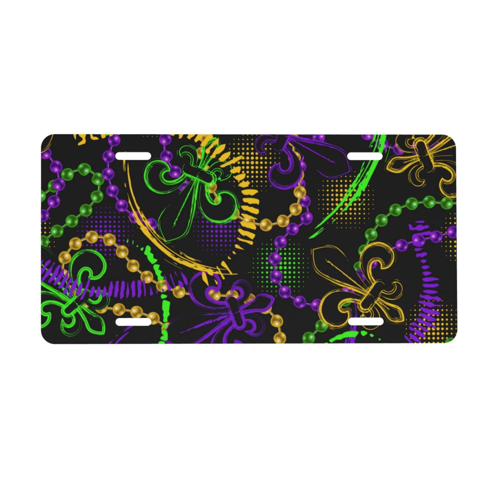 Kdxio Neon Mardi Gras License Plate Car Front License Plate Car ...