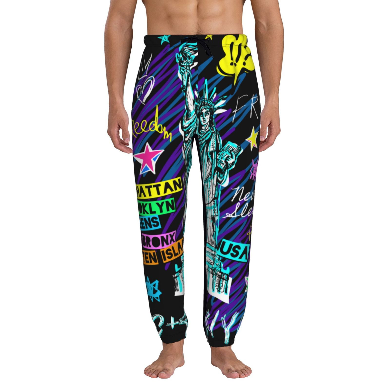 Kdxio New York City Pattern Joggers,Sweatpants for Men with Pockets ...