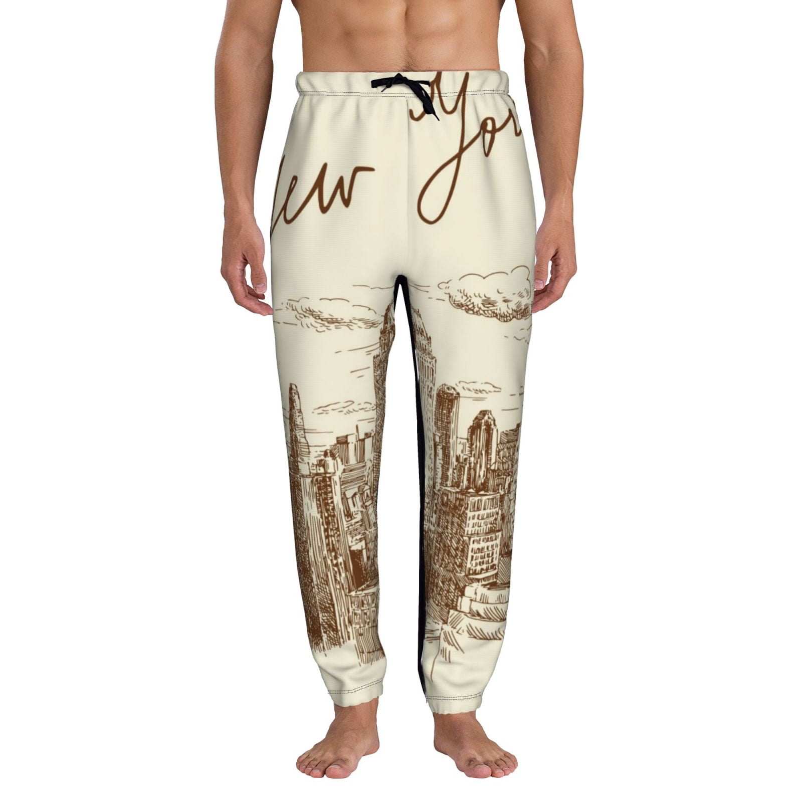 Kdxio New York Pattern Joggers,Sweatpants for Men with Pockets-Medium ...