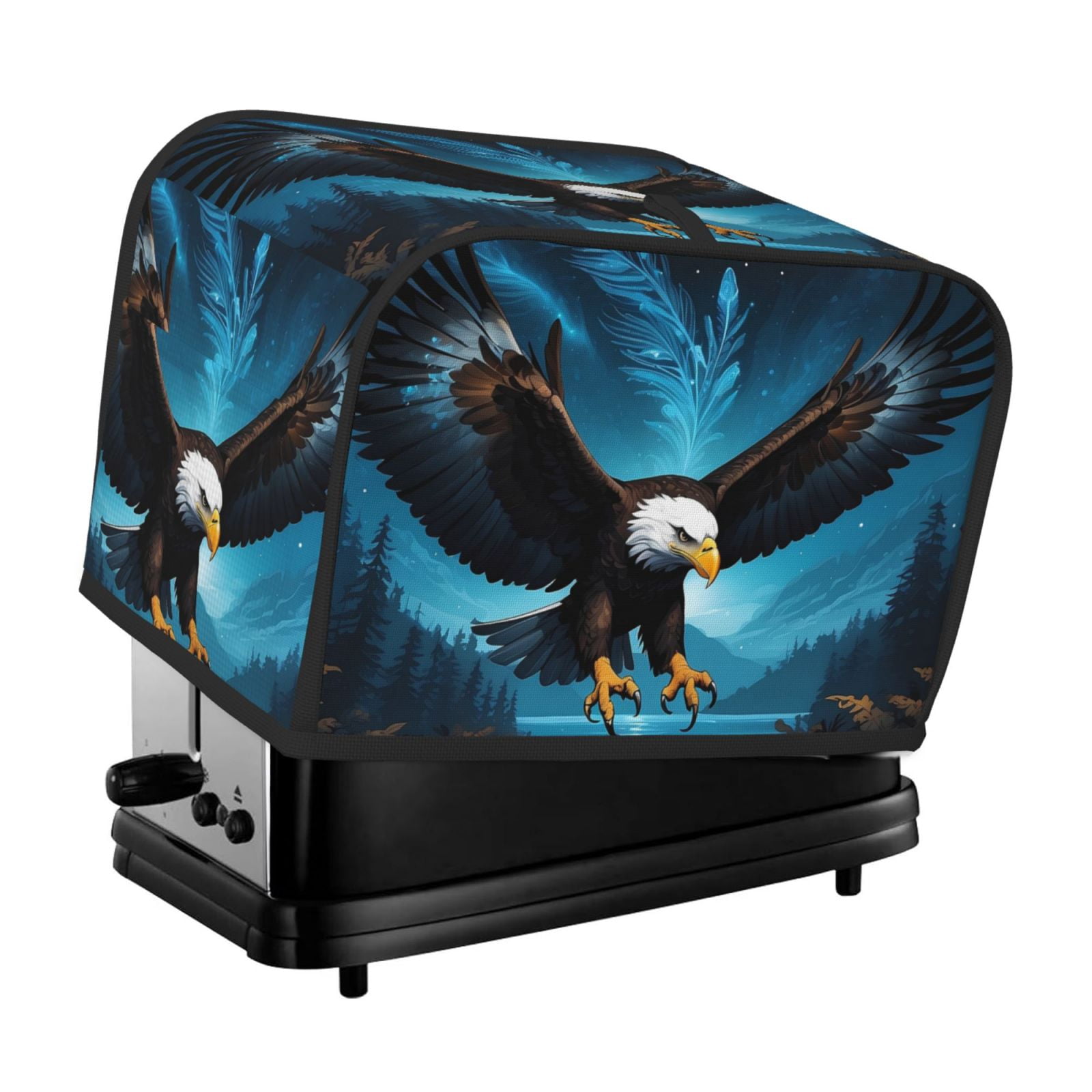 Kdxio Night Sky Forest Bald Eagle Print Toaster Cover Bread Machine Cover Fits for Most Standard ...
