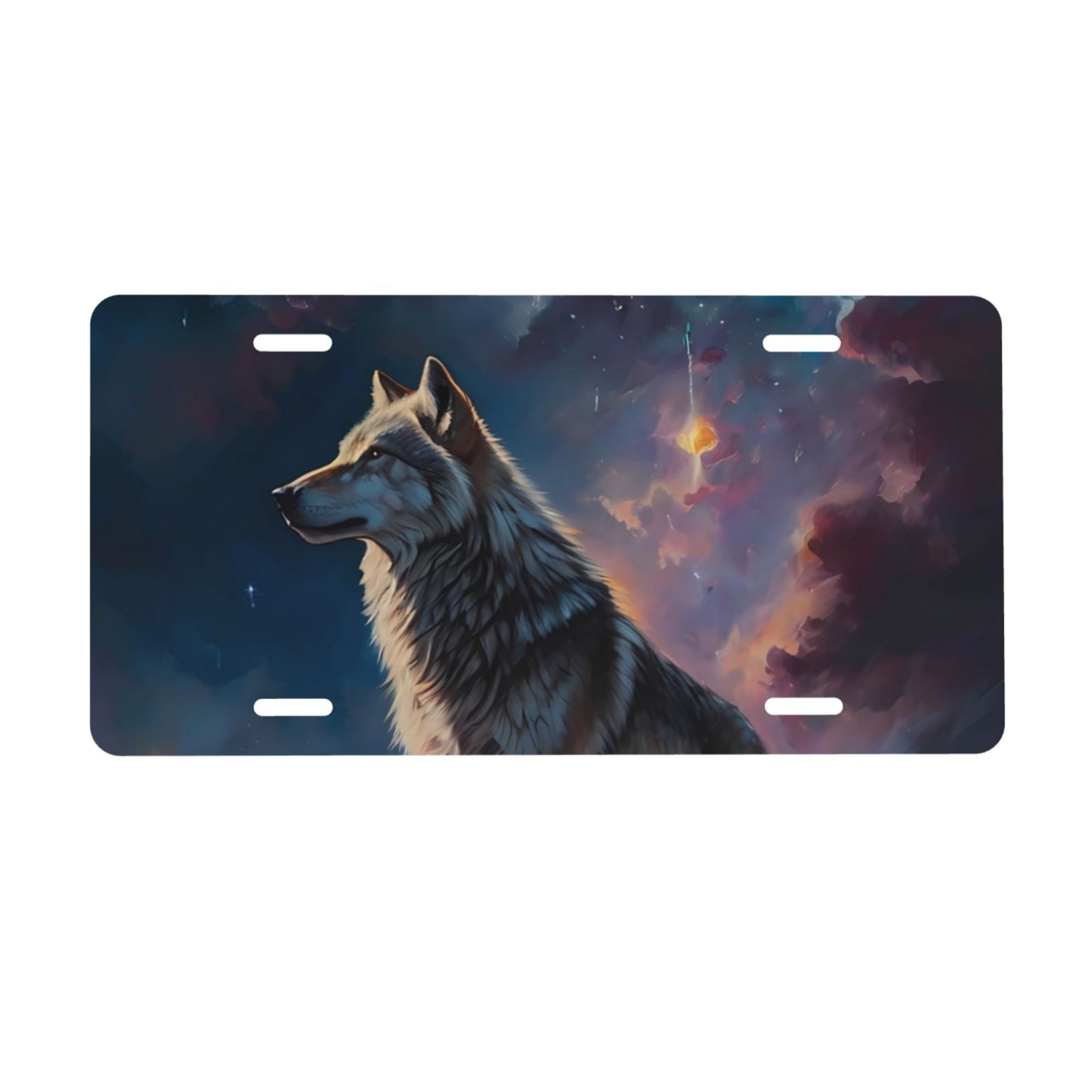 Kdxio Night Sky Wolf License Plate Car Front License Plate Car ...