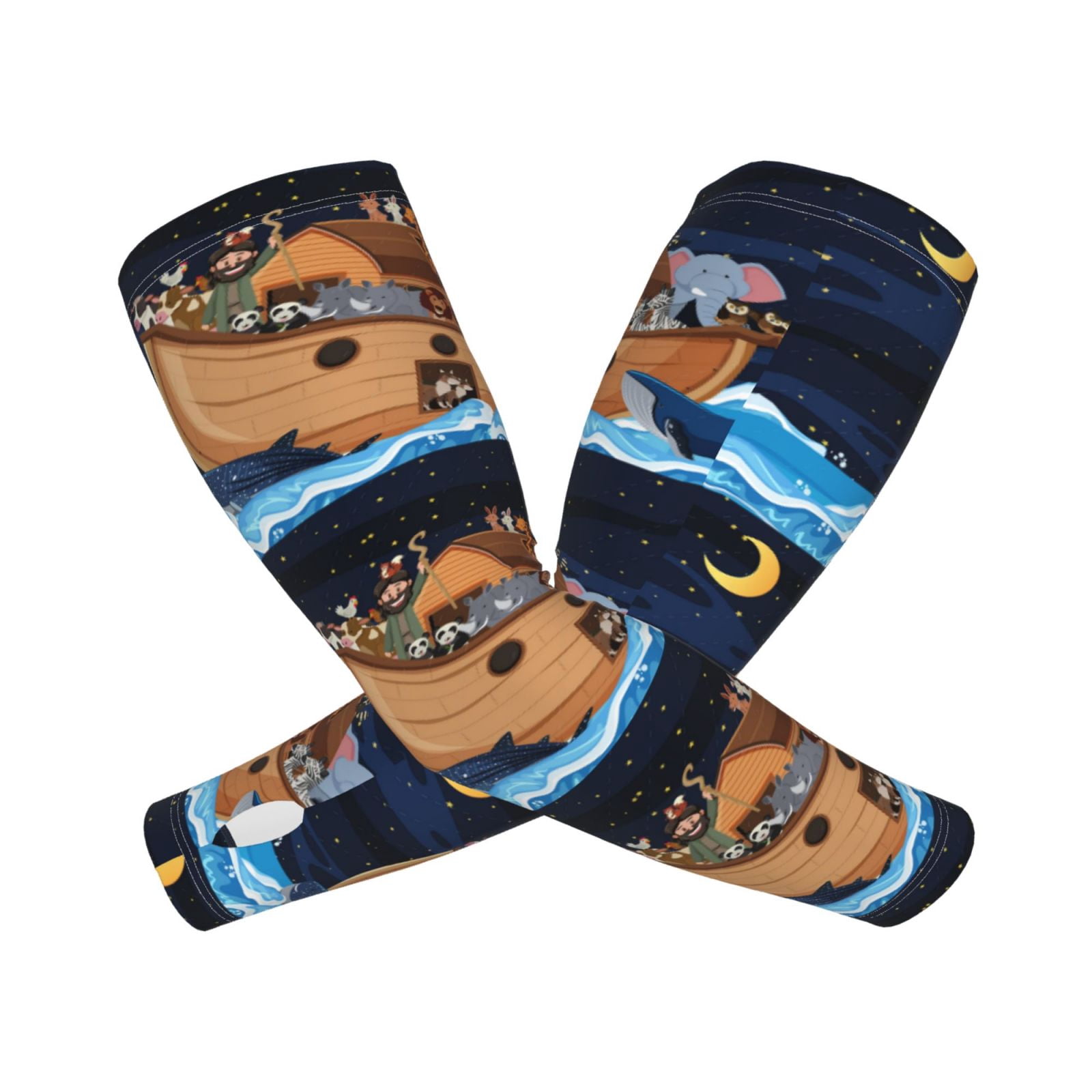 Kdxio Ocean Scene with Noah's Ark Print UV Sun Protection Arm Sleeves ...