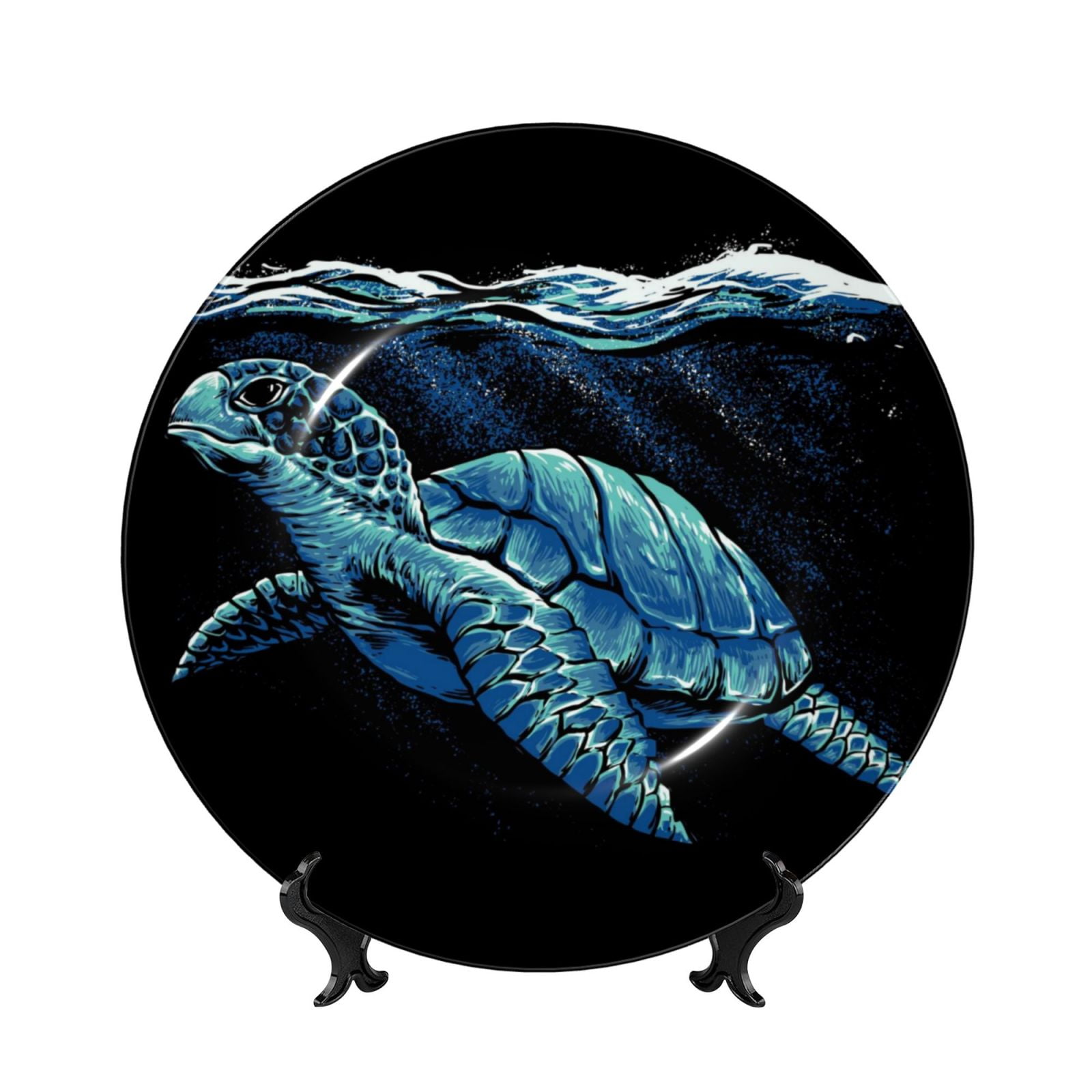 Kdxio Ocean Turtle Bone China Decorative Plate Ceramic Decorative Plate ...
