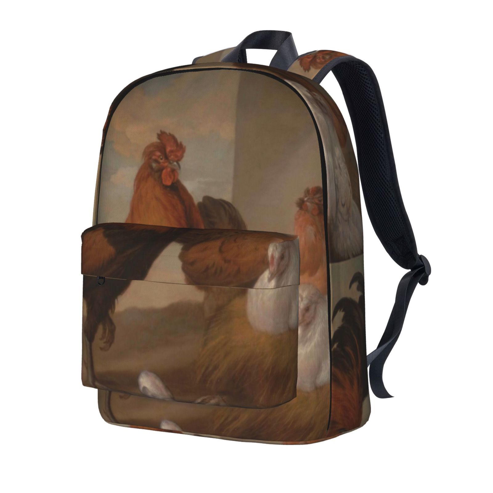 Kdxio Oil Painting Chicken And Duck Print School Backpack Travel Bag ...