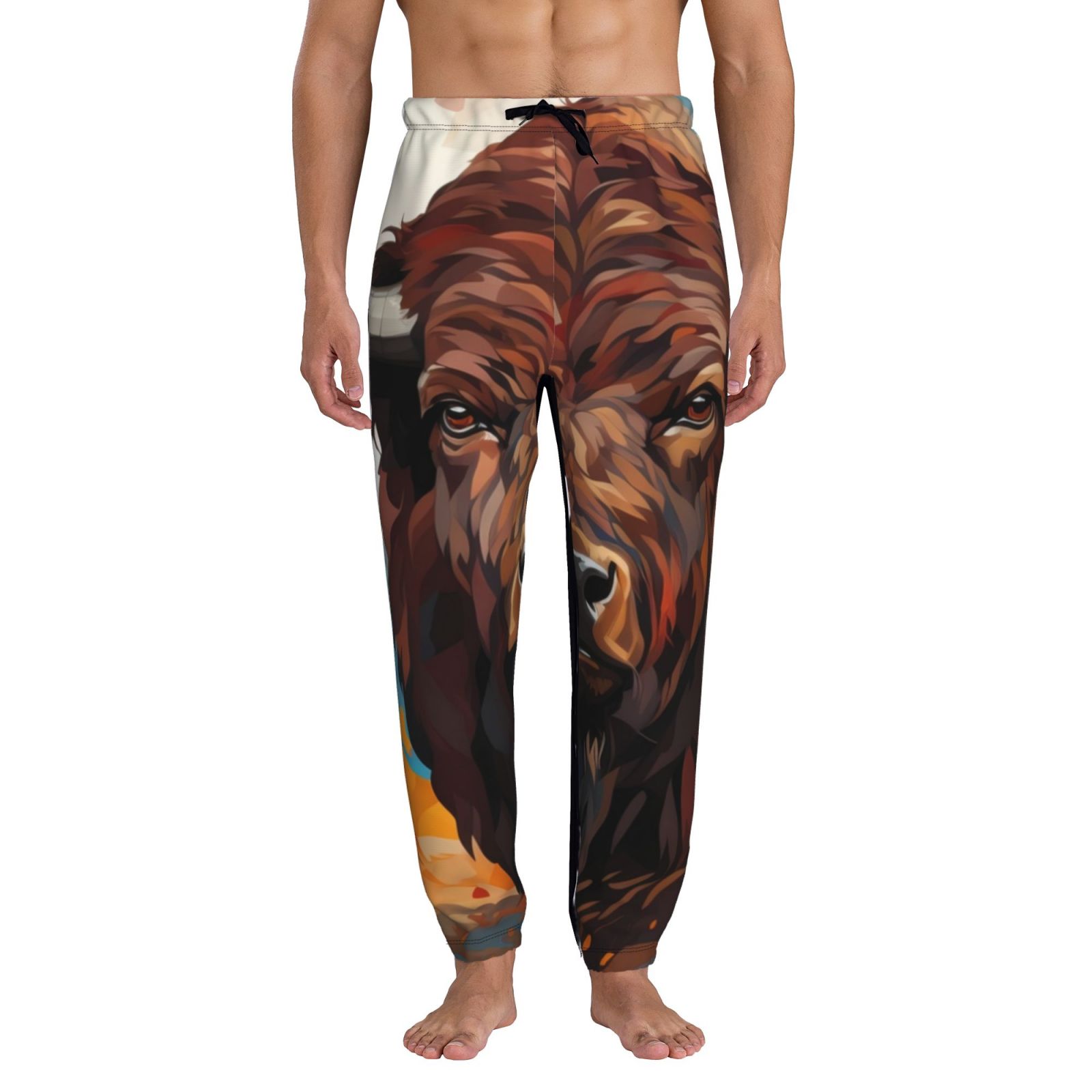 Kdxio Oil Painting Style Iceberg Yak Pattern Joggers,Sweatpants for Men ...
