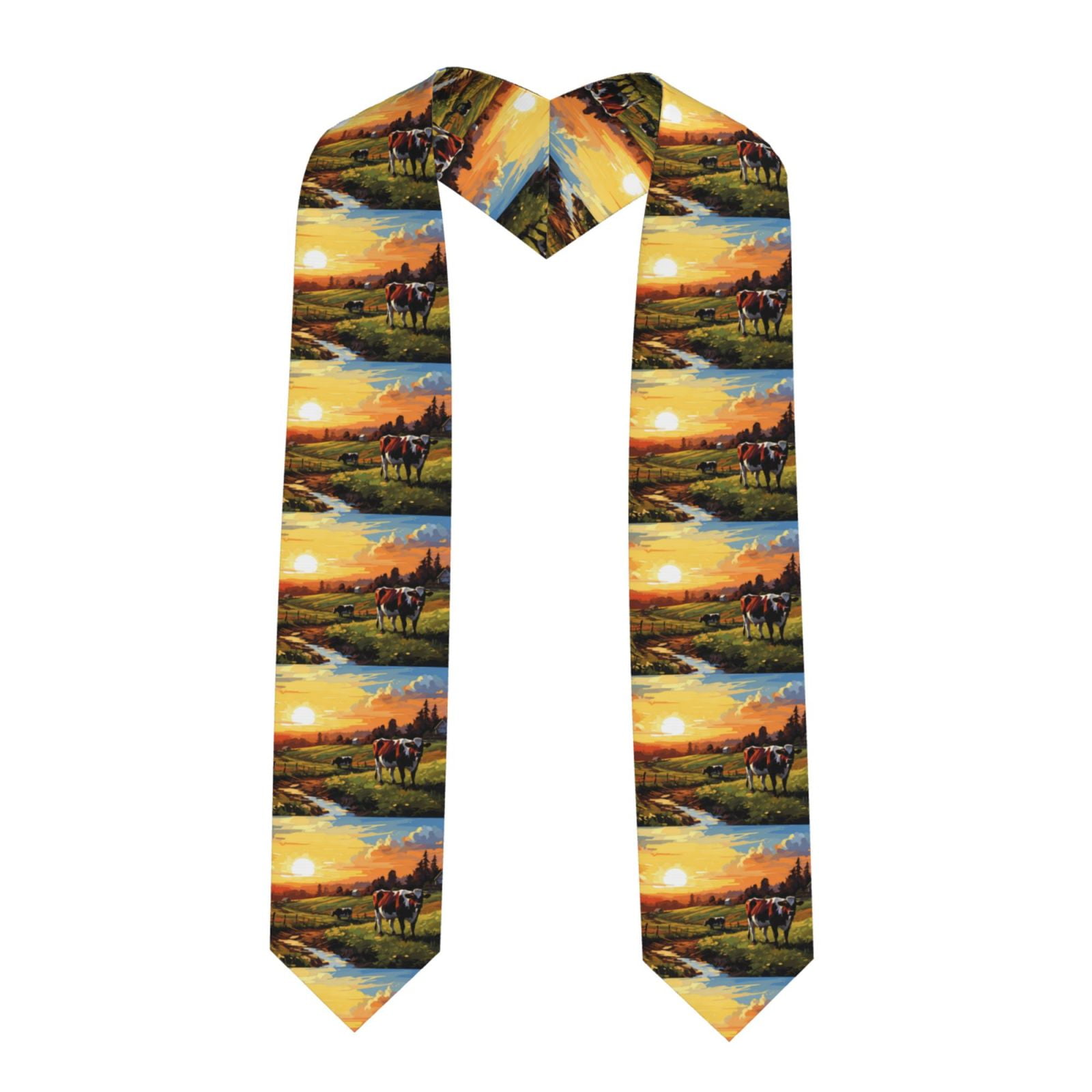 Kdxio Oil Painting Style Pasture Cow Graduation Stole Class, Graduation ...