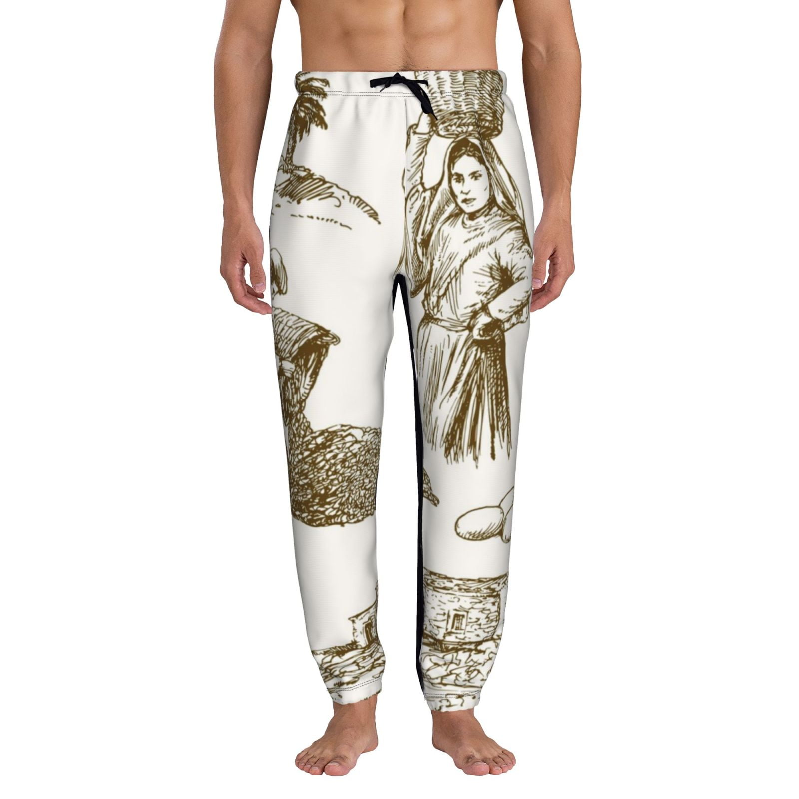 Kdxio Olive Picking Pattern Joggers,Sweatpants for Men with Pockets ...