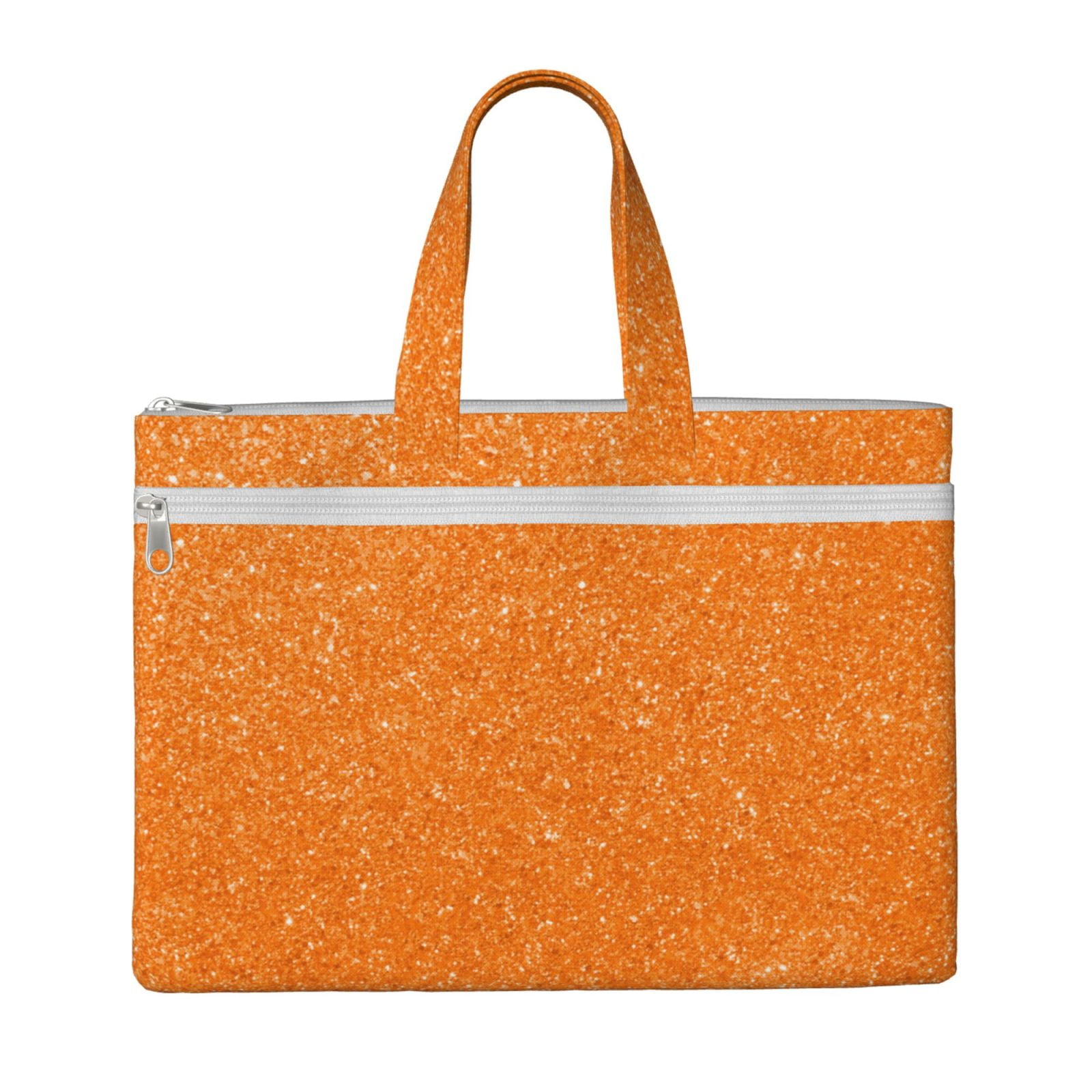 Kdxio Orange Glitter2 File Tote Document Bag Business Briefcase Bag Document Organizer Tote ...