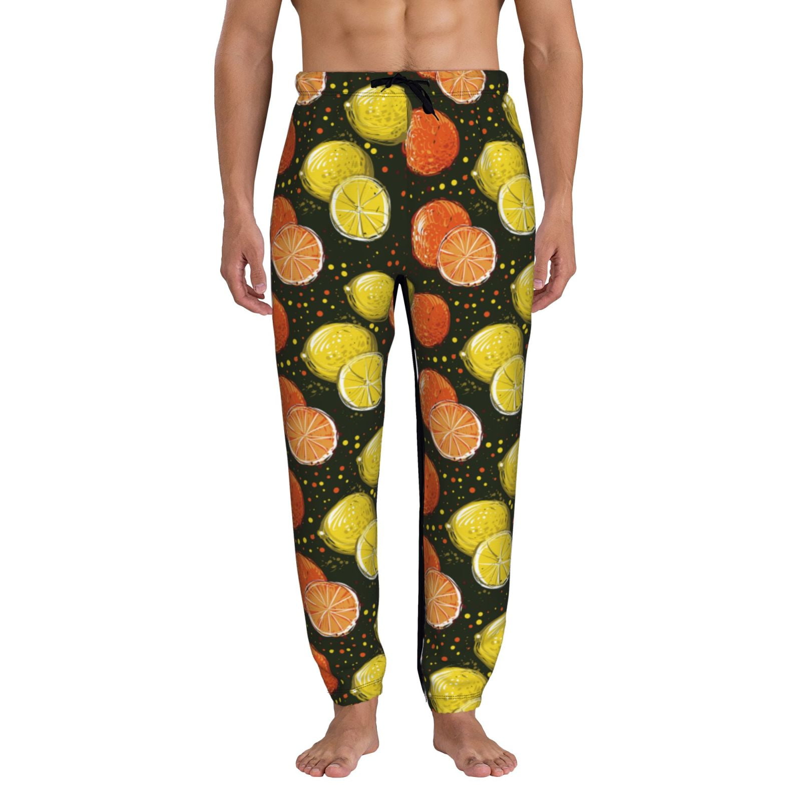 Kdxio Orange Lemon Pattern Joggers,Sweatpants for Men with Pockets-3X ...