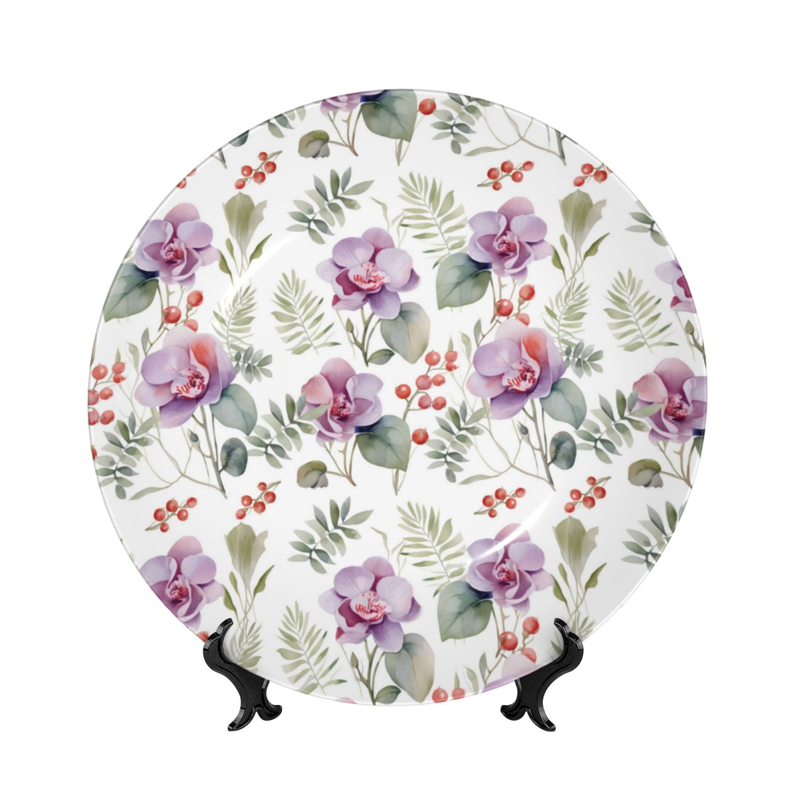 Kdxio Orchids Flowers Bone China Decorative Plate Ceramic Decorative ...
