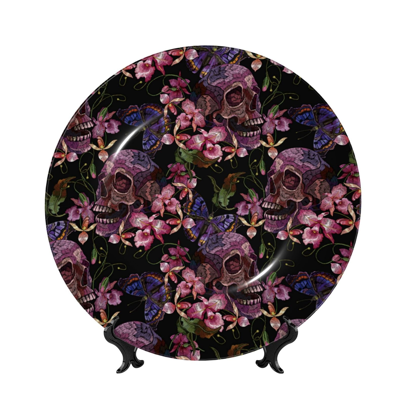 Kdxio Orchids Flowers Bone China Decorative Plate Ceramic Decorative ...