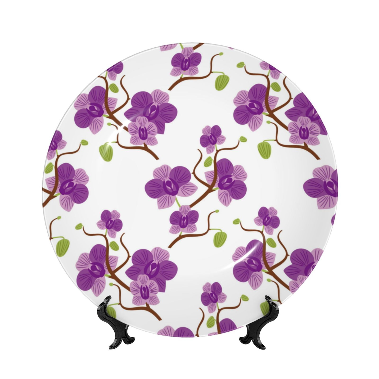 Kdxio Orchids Flowers Bone China Decorative Plate Ceramic Decorative ...