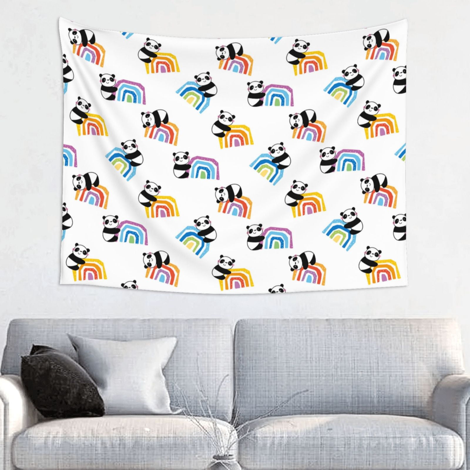 Kdxio Panda And Rainbow Wall Hanging Tapestries Banner For Bedroom ...