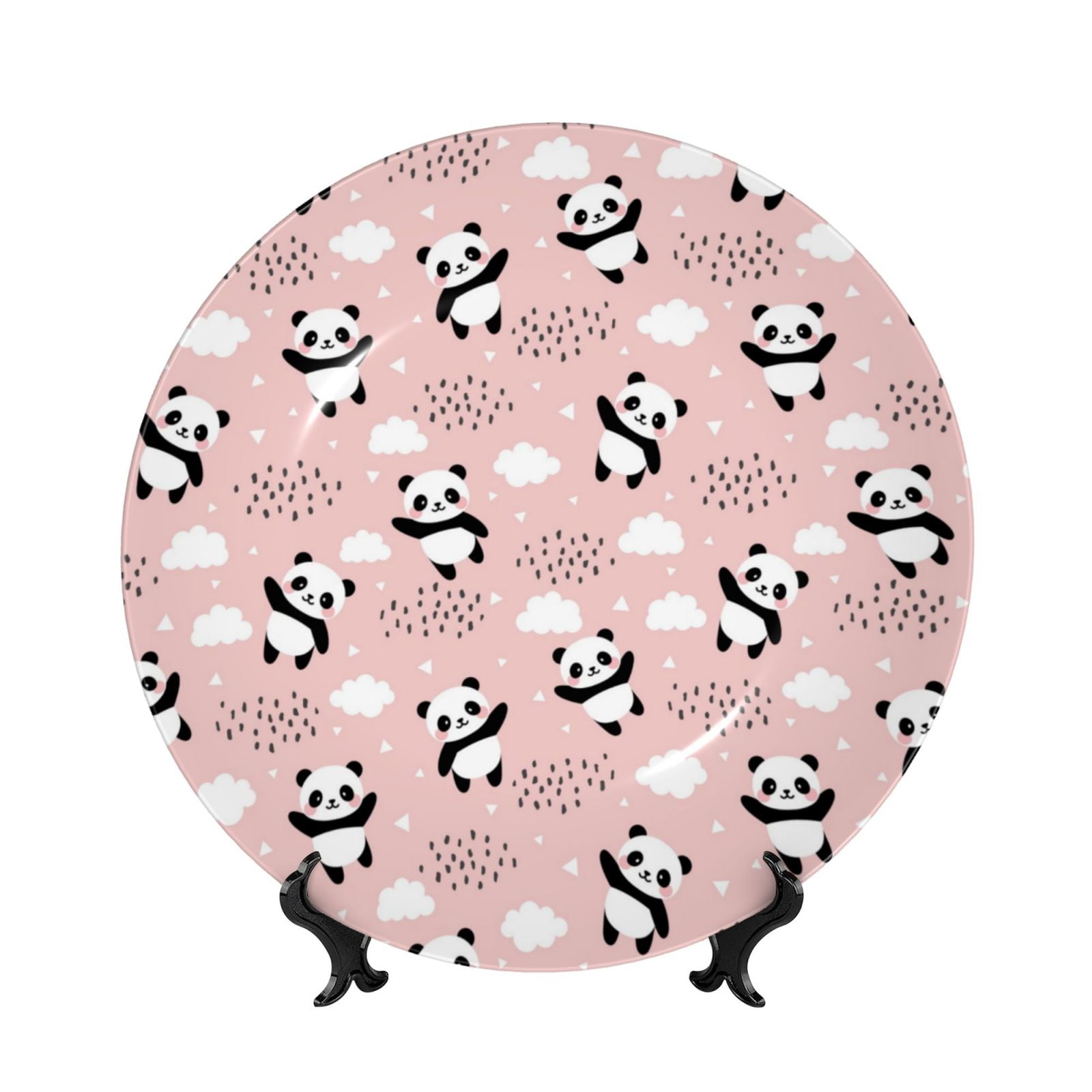 Kdxio Panda Flying in the Sky (2) Bone China Decorative Plate Ceramic ...