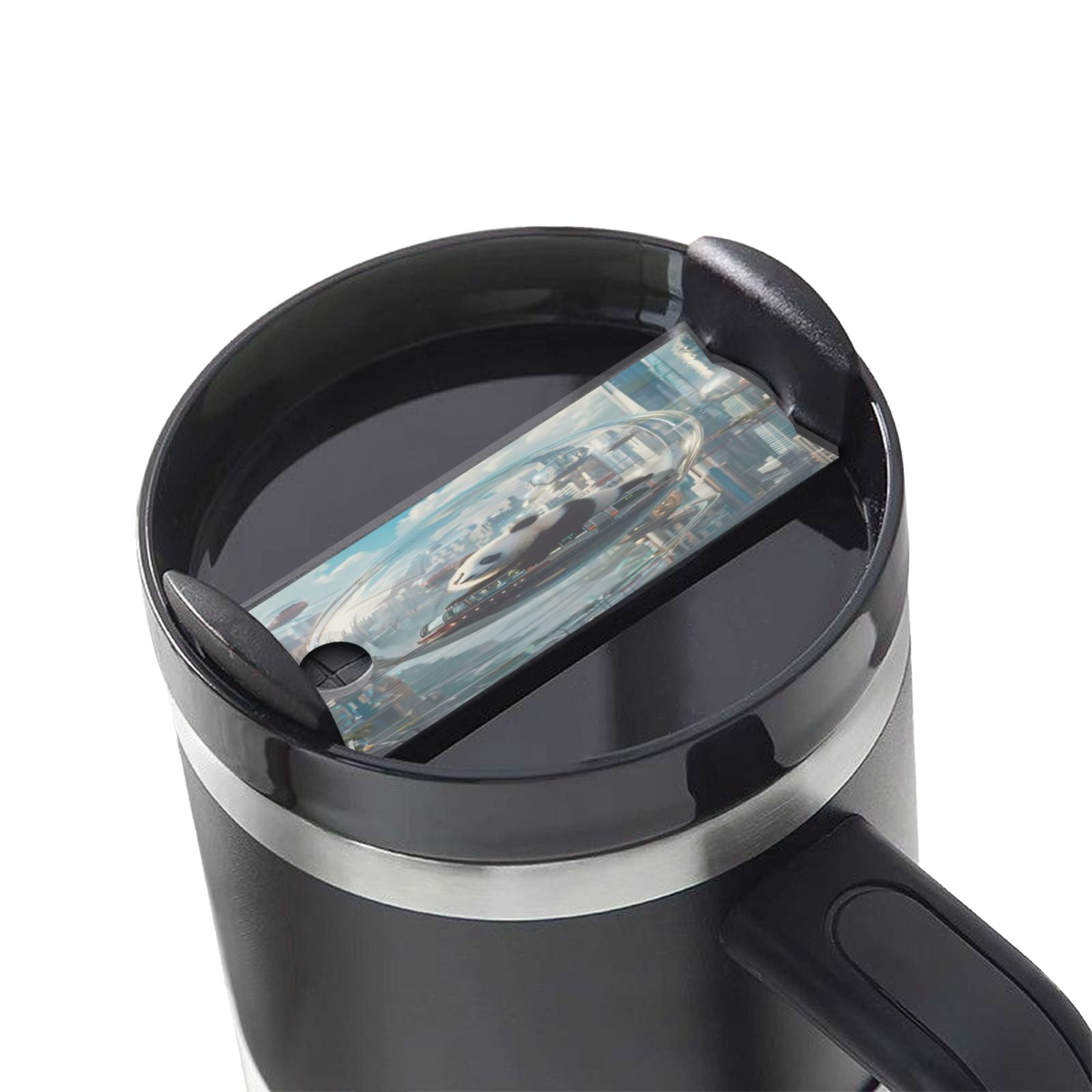 Kdxio Panda In Futuristic City Name Plate Compatible Stanley Cups Name ...
