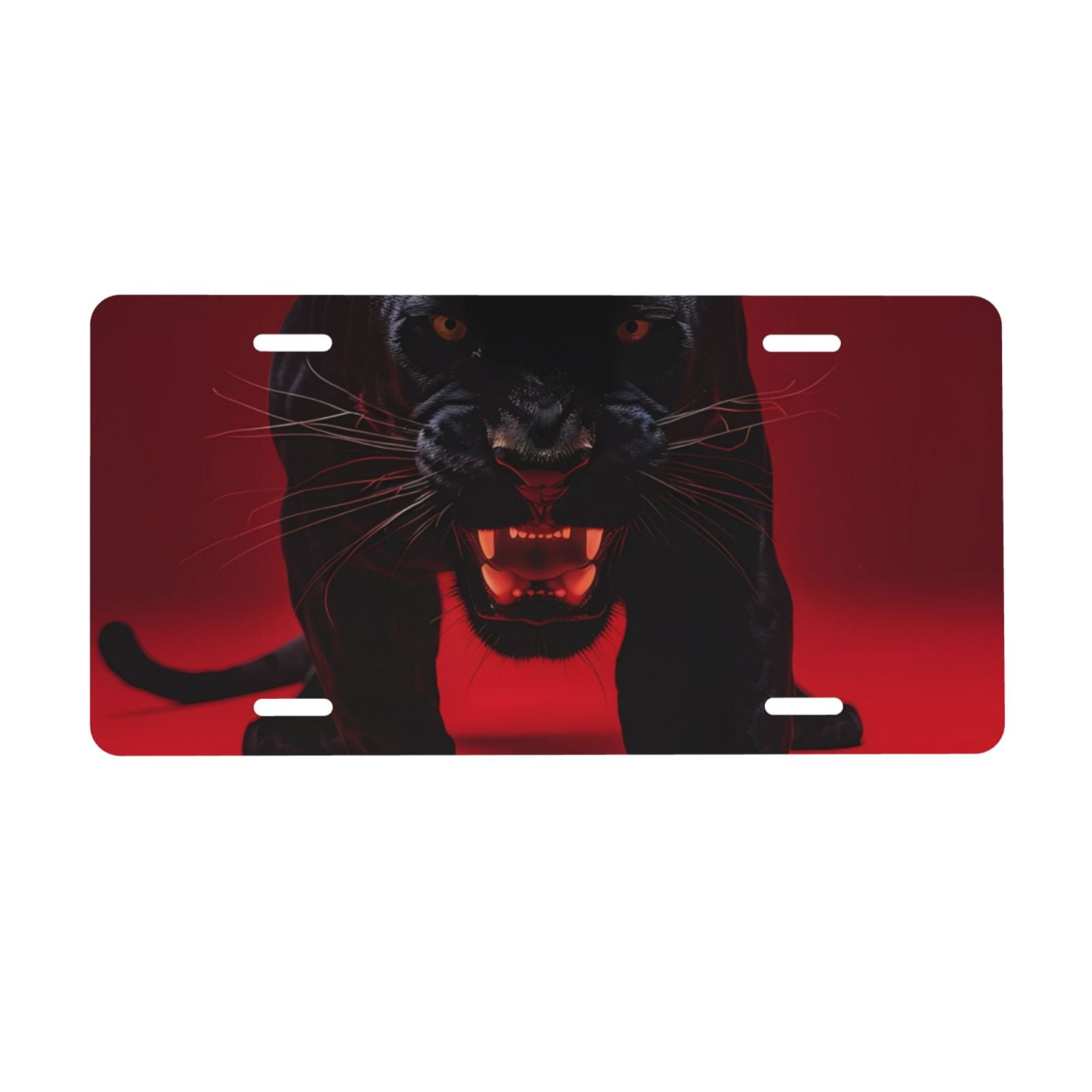 Kdxio Panther Red Background License Plate Car Front License Plate Car ...