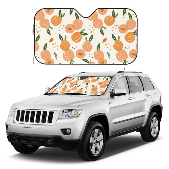 Kdxio Peaches Print Windshield Sun Shade, Foldable Sun Blocker for Car ...