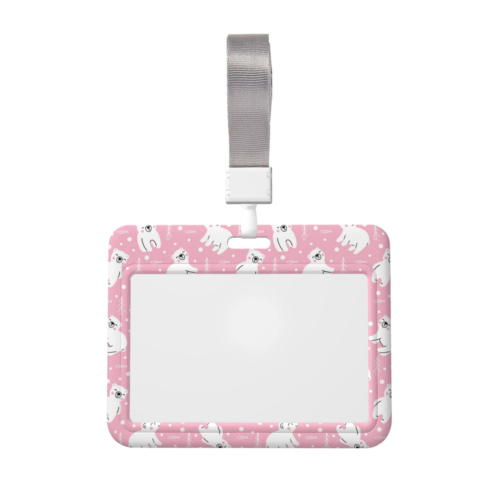 Kdxio Pink Cartoon Bear Card Badge Holder Work Badge Sleeve for Office ...
