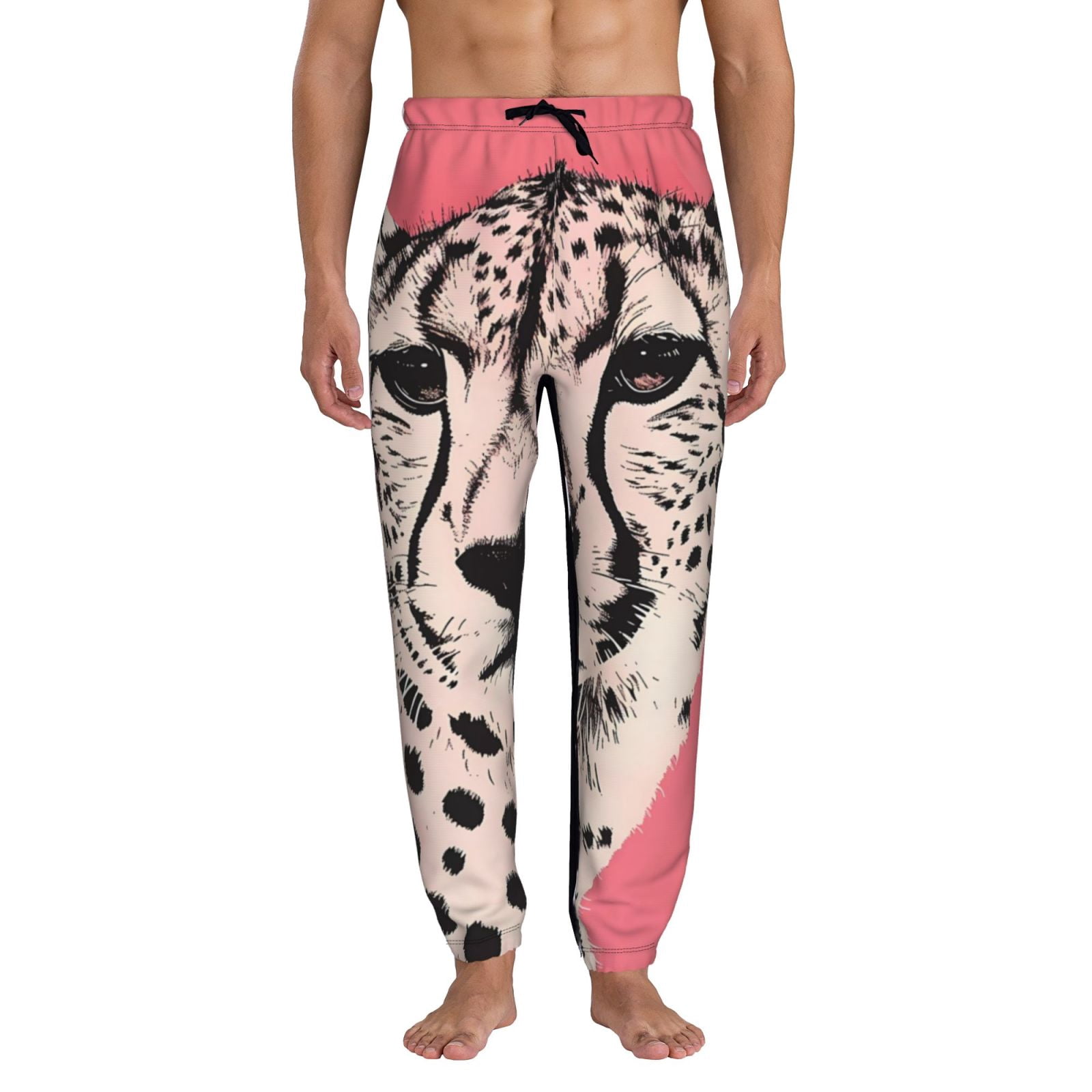 Kdxio Pink Cheetah Art Pattern Joggers,Sweatpants for Men with Pockets ...