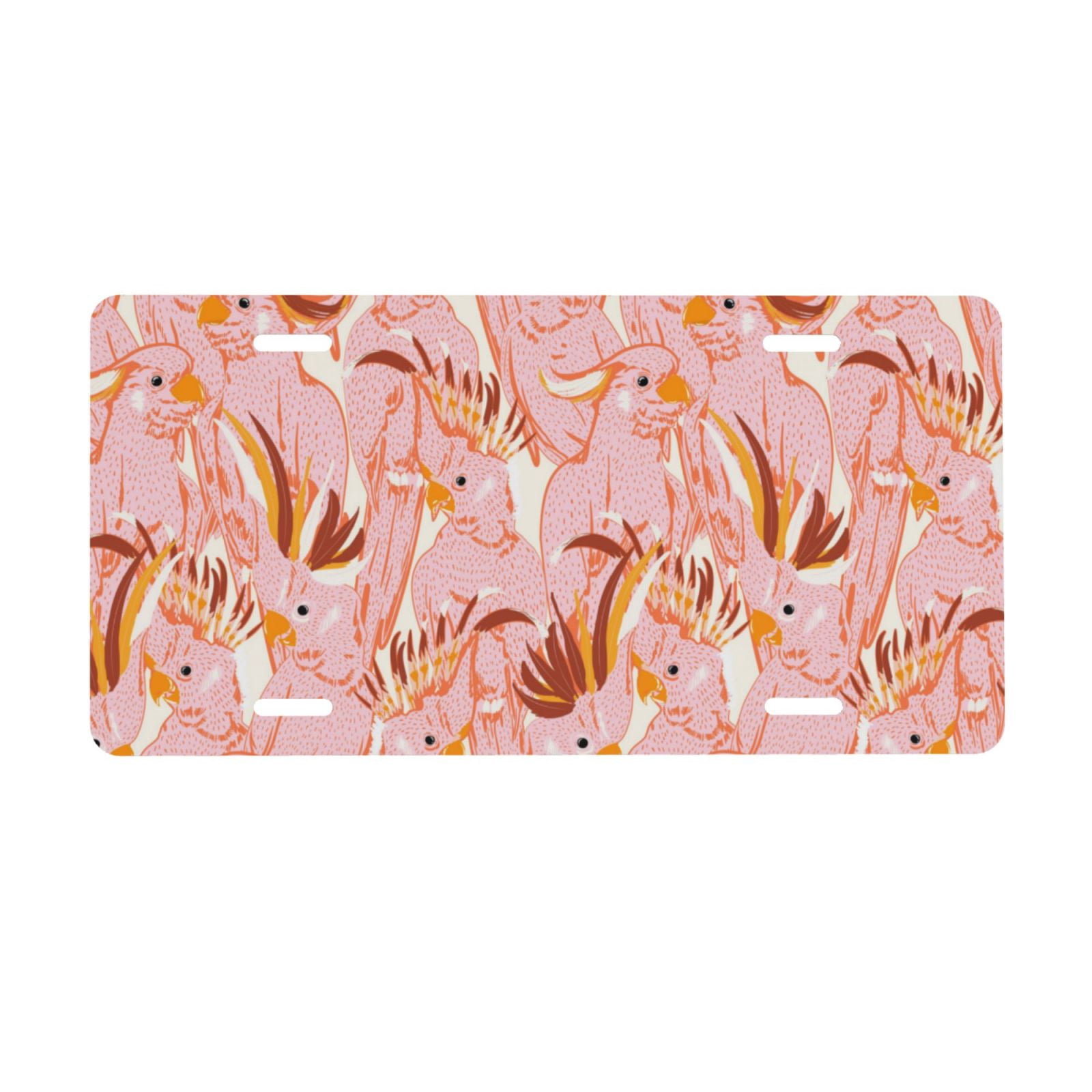Kdxio Pink Cockatoo Birds License Plate Car Front License Plate Car ...