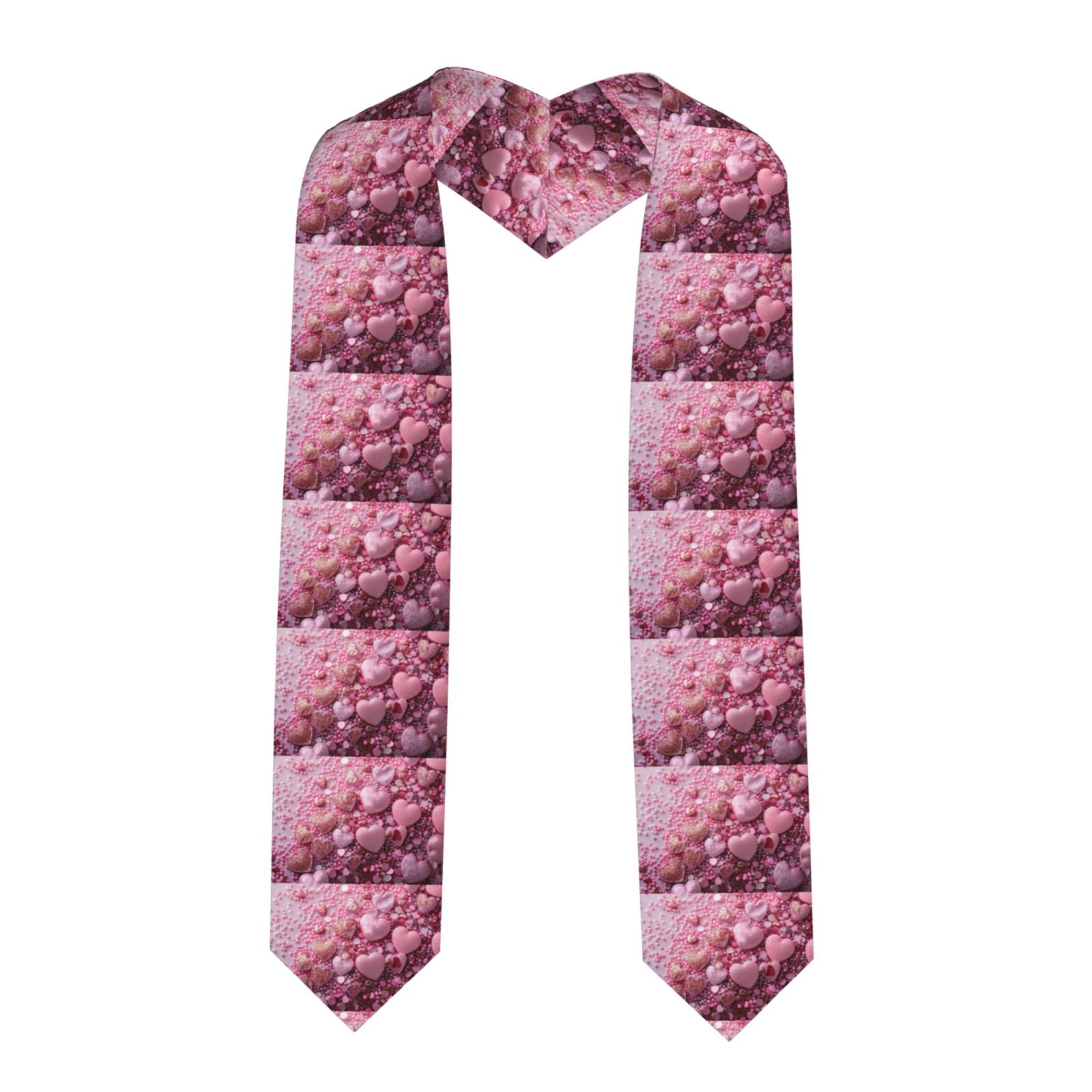 Kdxio Pink Glitter Heart Candy Graduation Stole Class, Graduation Sash ...