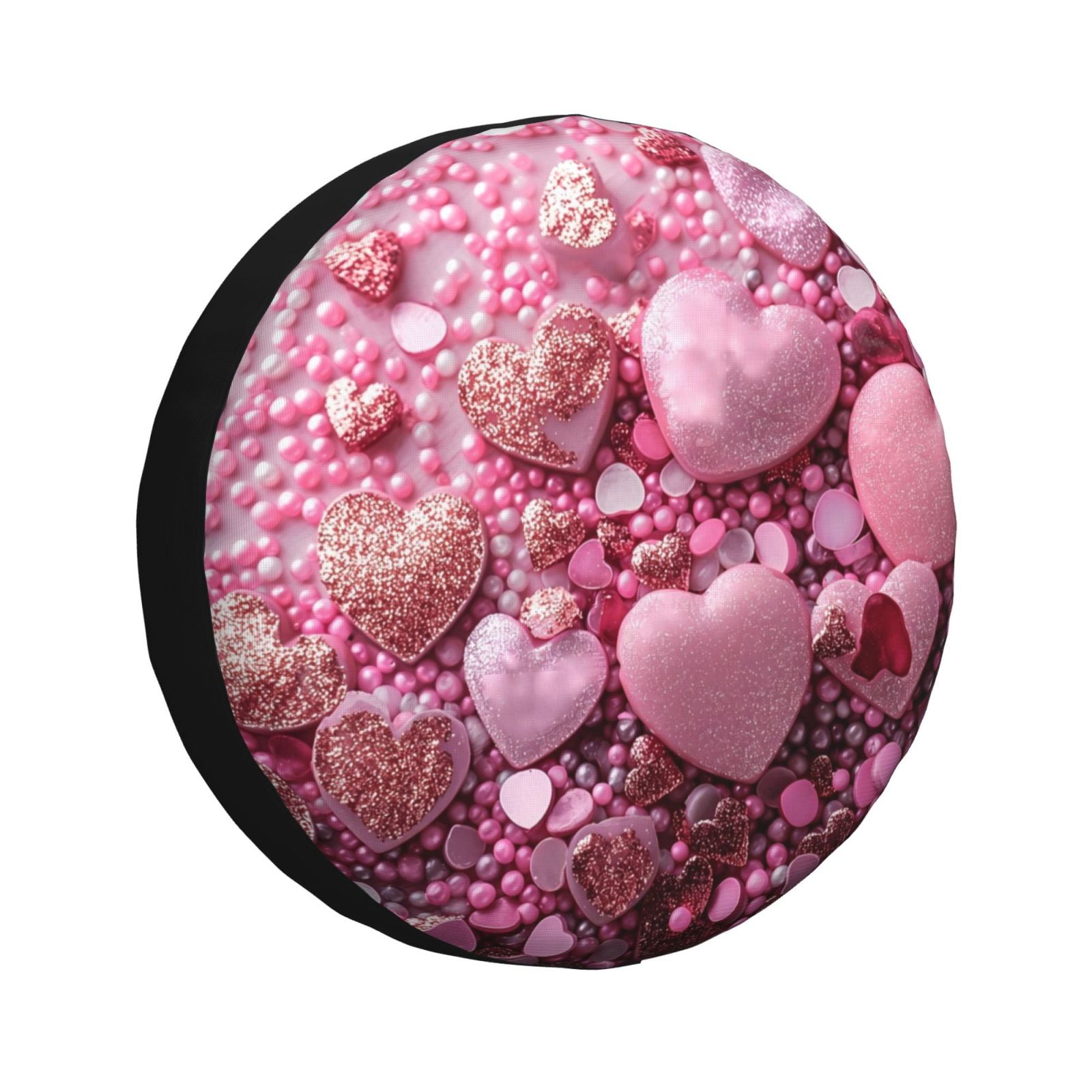 Kdxio Pink Glitter Heart Candy for Tire Cover Wheel Protectors Tyre ...