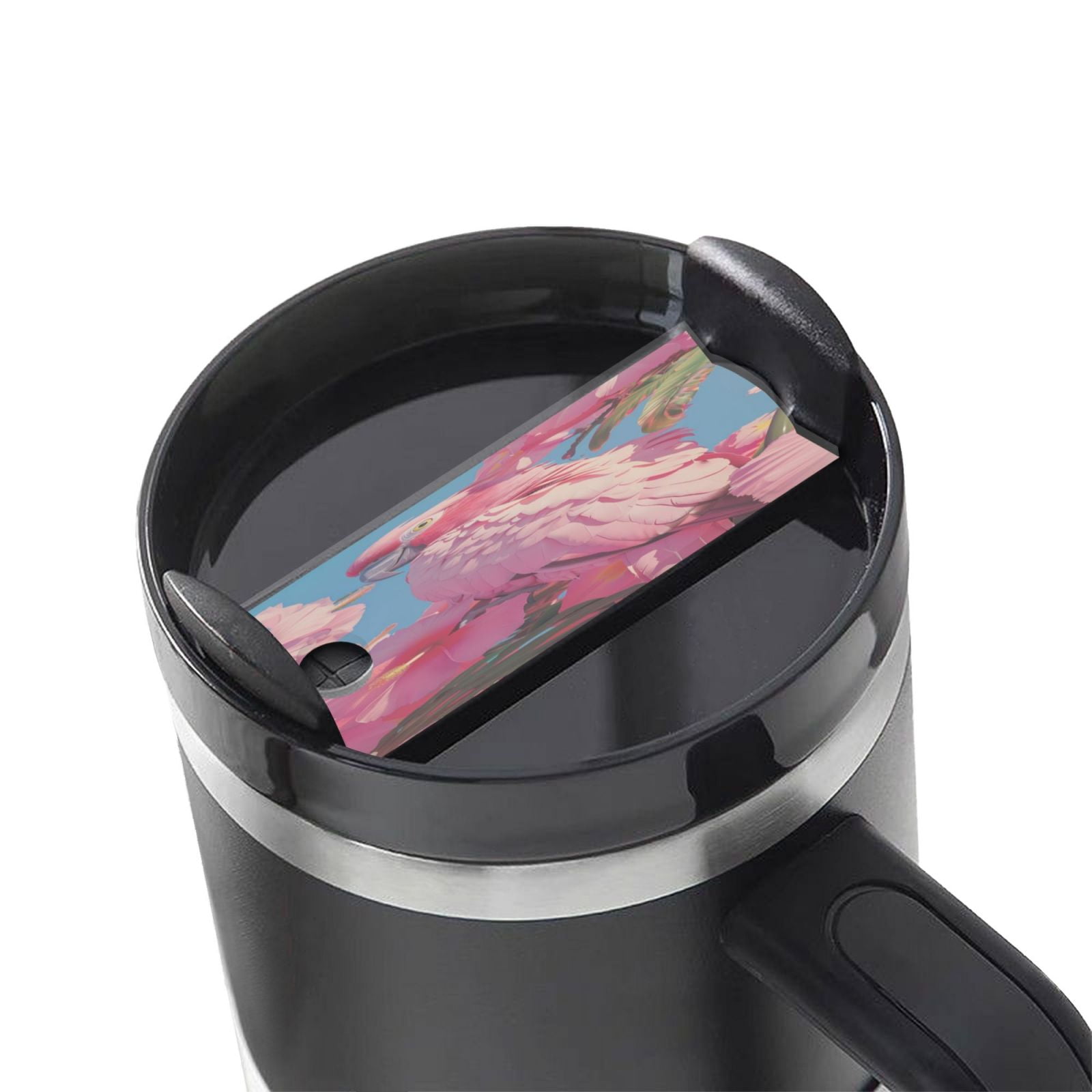 Kdxio Pink Parrot Tropical Blossoms Name Plate Compatible Stanley Cups ...