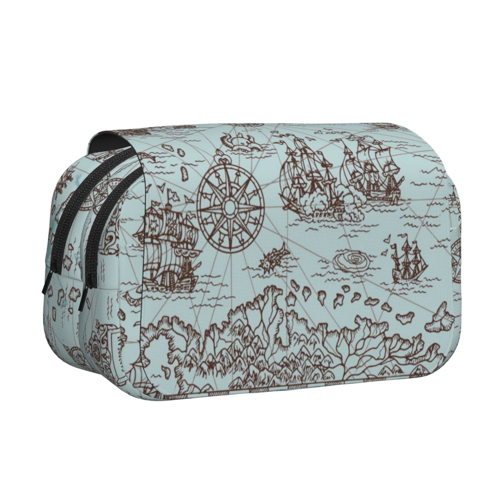 Kdxio Pirate Adventure Map for Double Compartment Pen Case Oxford ...