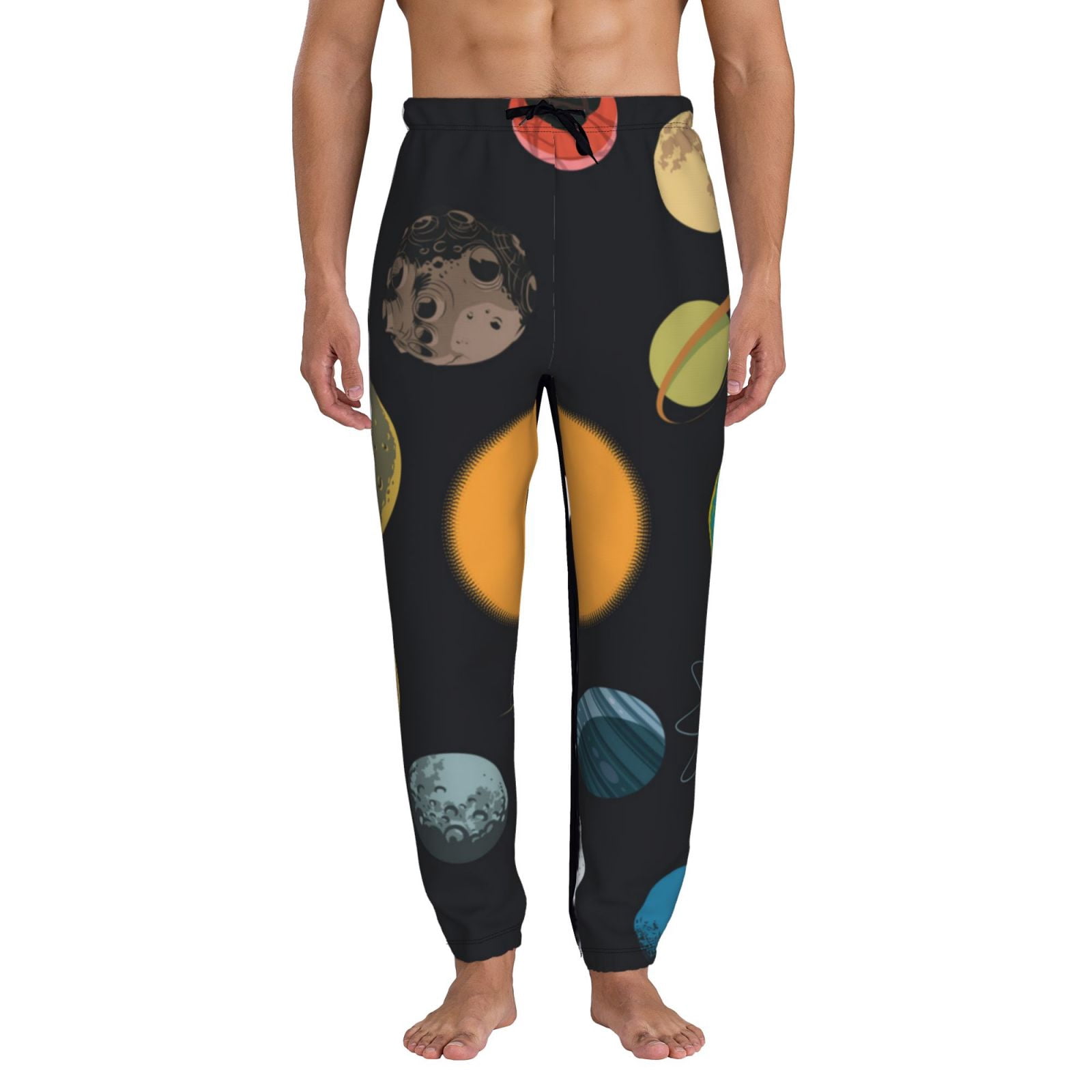 Kdxio Planets And Their Moons Pattern Joggers,Sweatpants for Men with ...