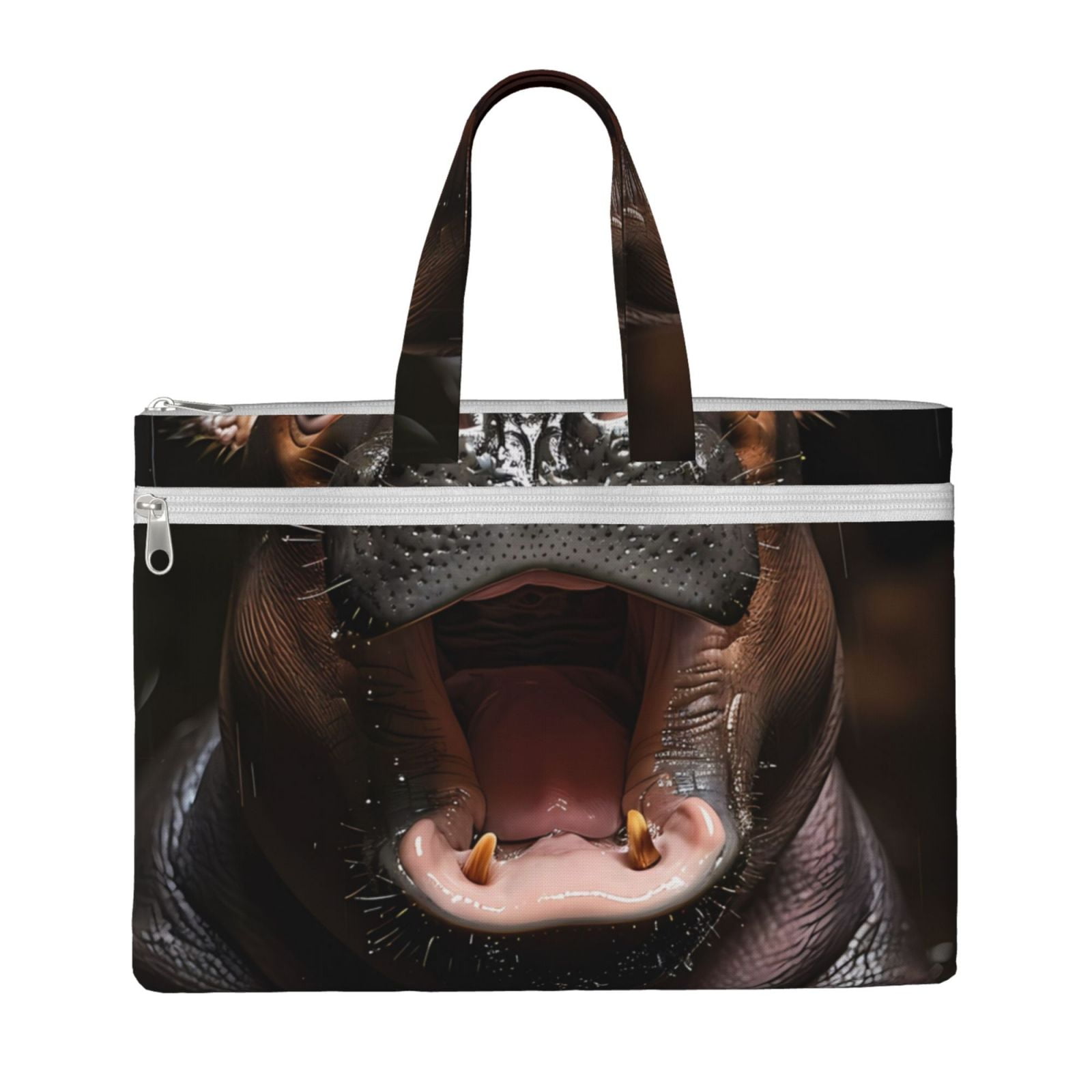 Kdxio Playful Baby Hippo Splash File Tote Document Bag Business ...
